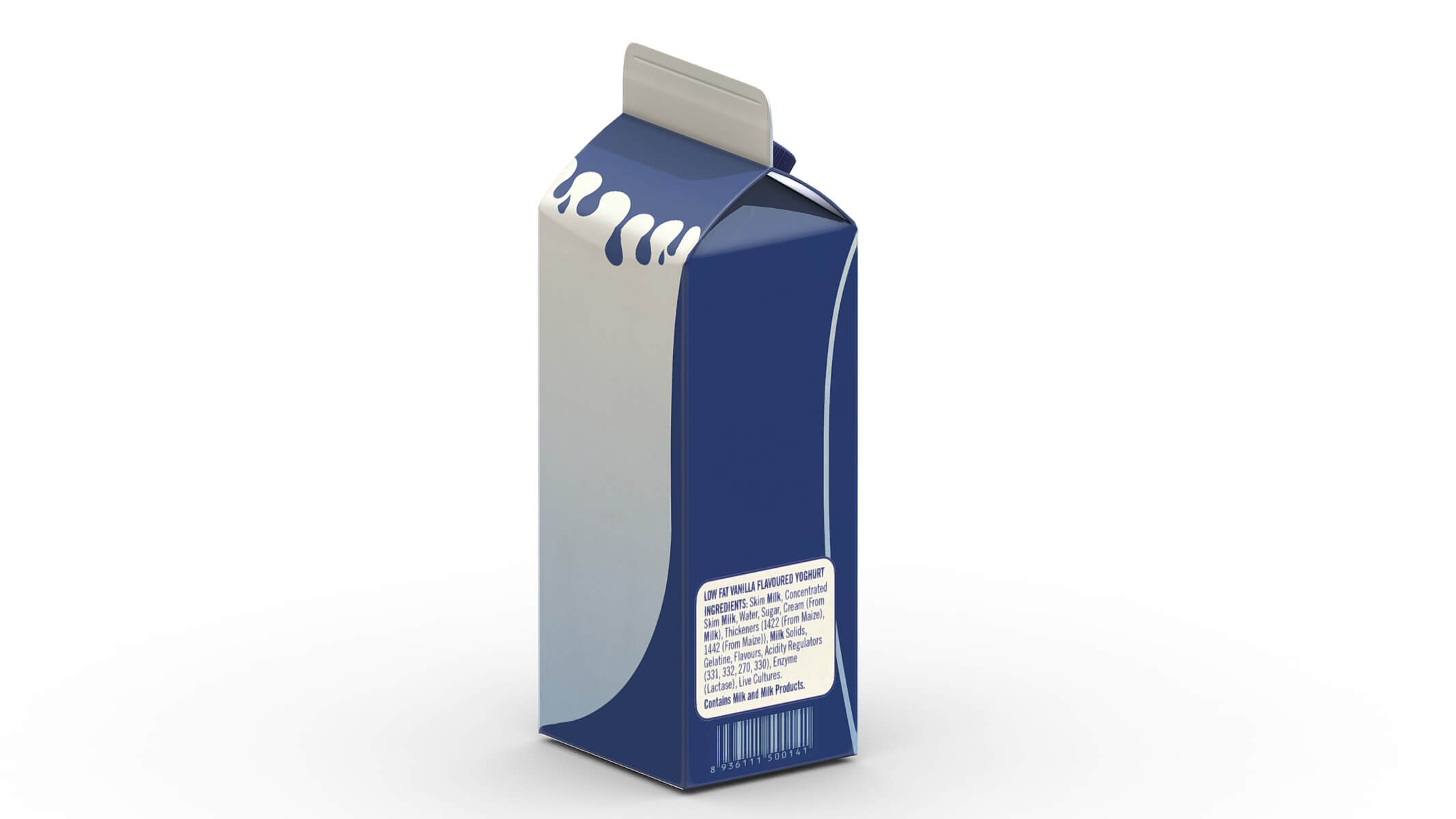 Supermarket Milk Carton 03 Low Poly - 3D Model by frezzy