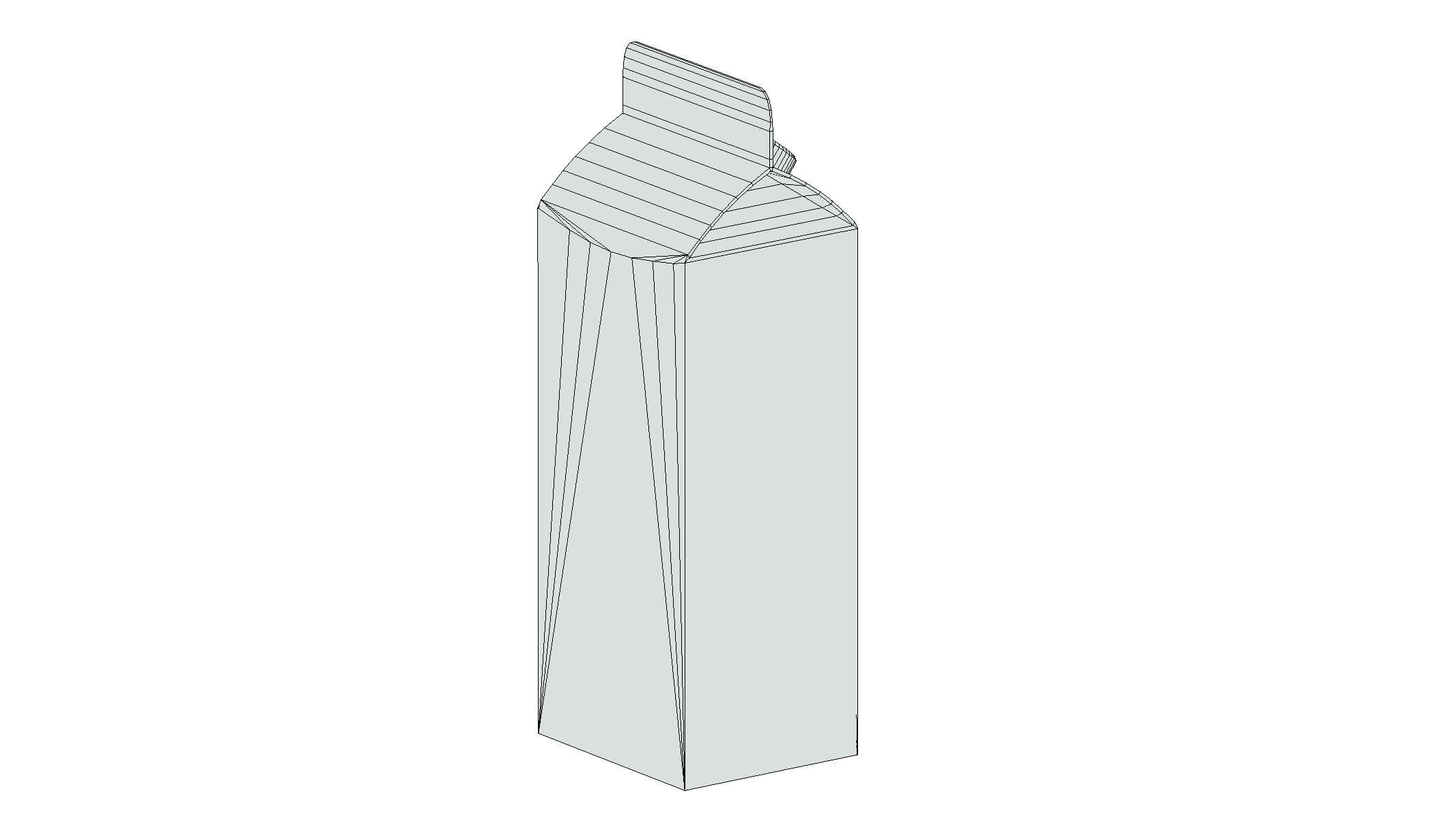 Supermarket Milk Carton 03 Low Poly - 3D Model by frezzy