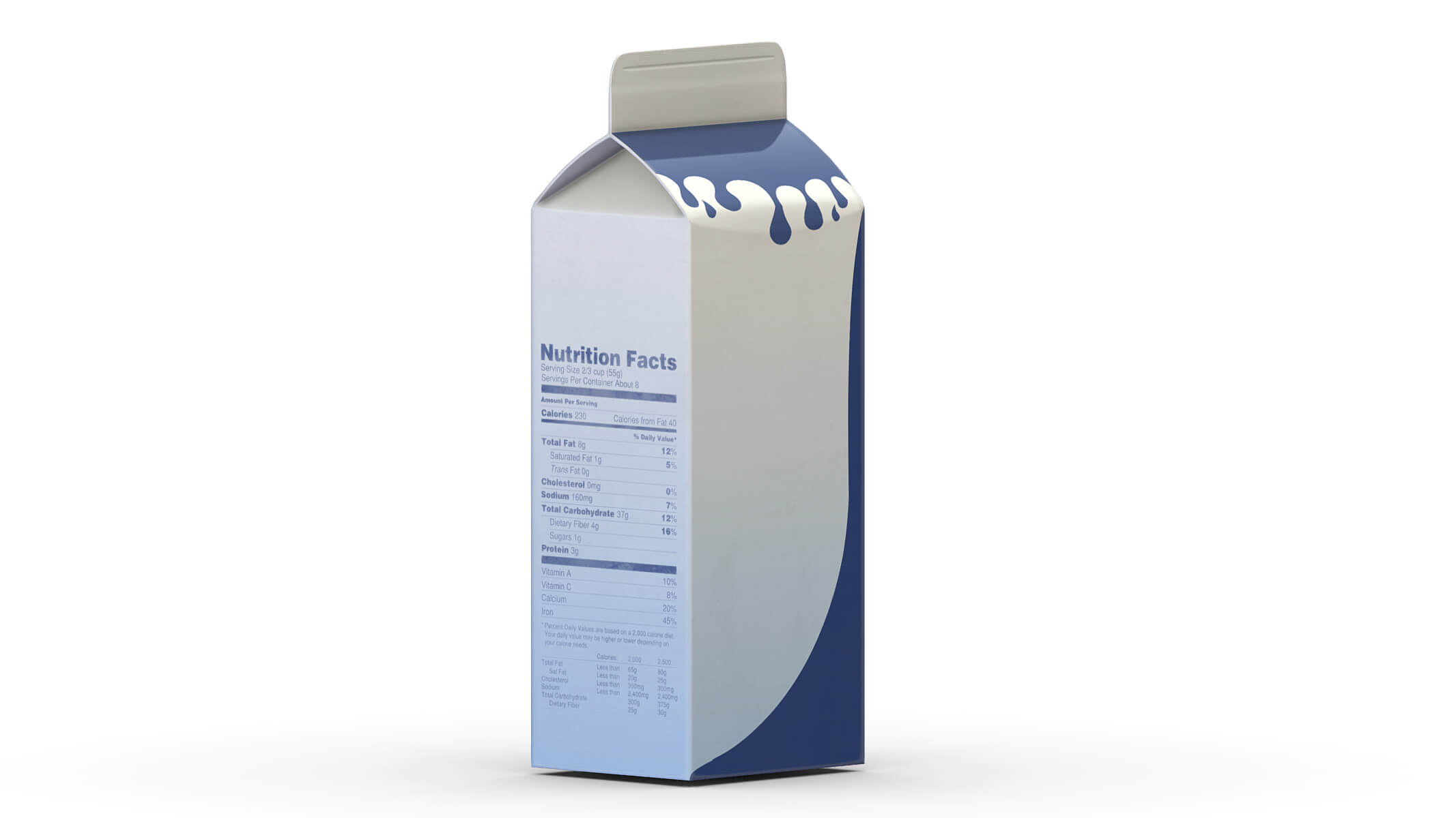 Supermarket Milk Carton 03 Low Poly - 3D Model by frezzy