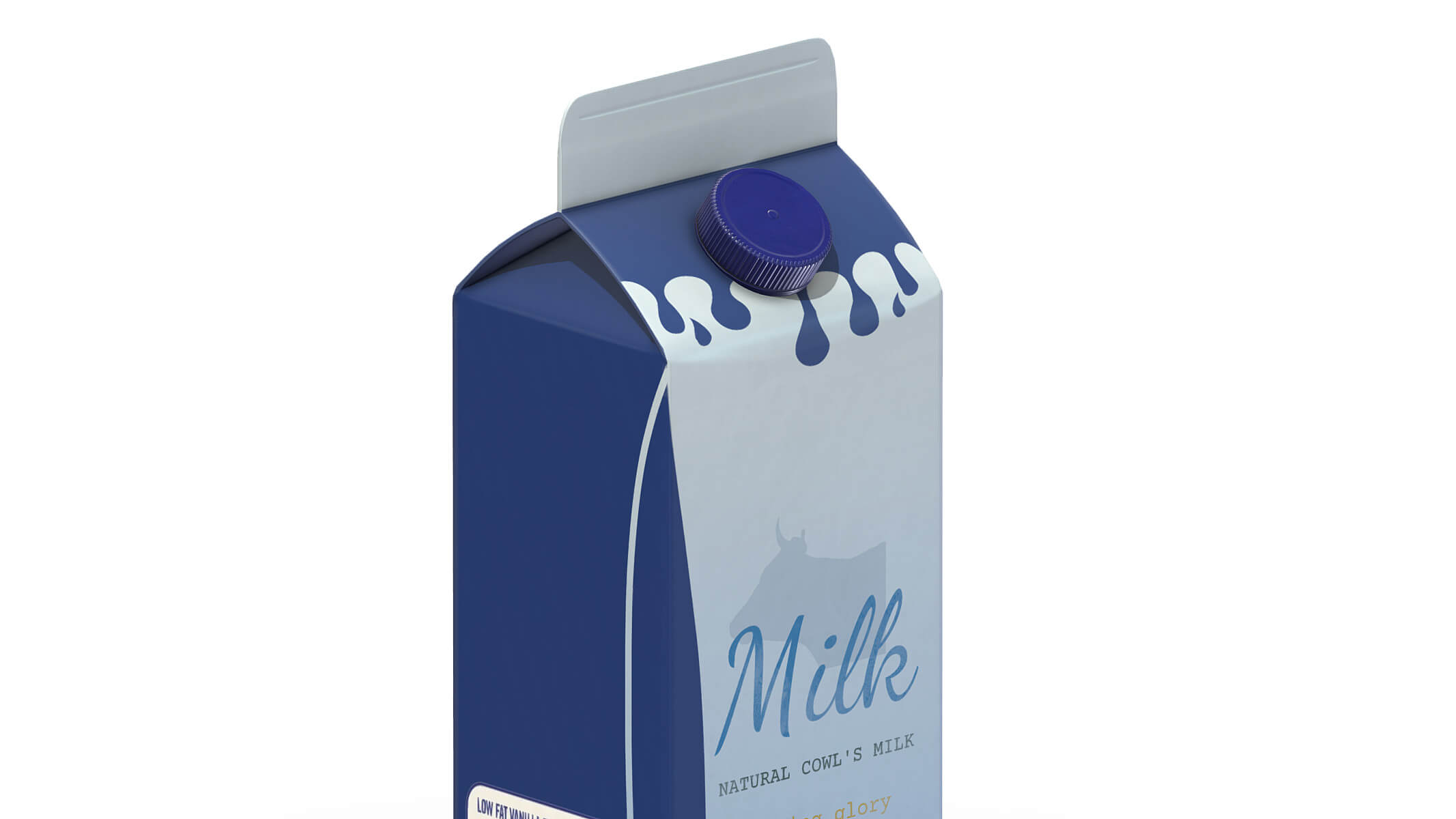 Supermarket Milk Carton 03 Low Poly - 3D Model by frezzy