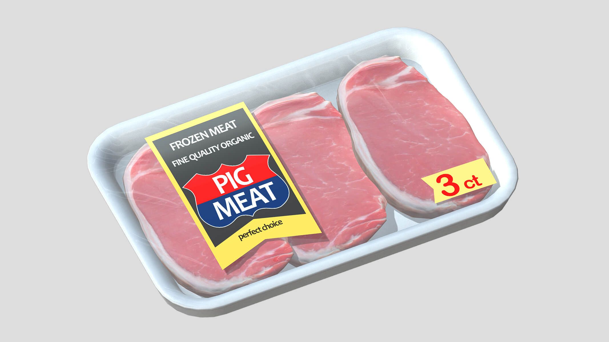 Suppermarket Packaged Meat 2 Low Poly - 3D Model by frezzy