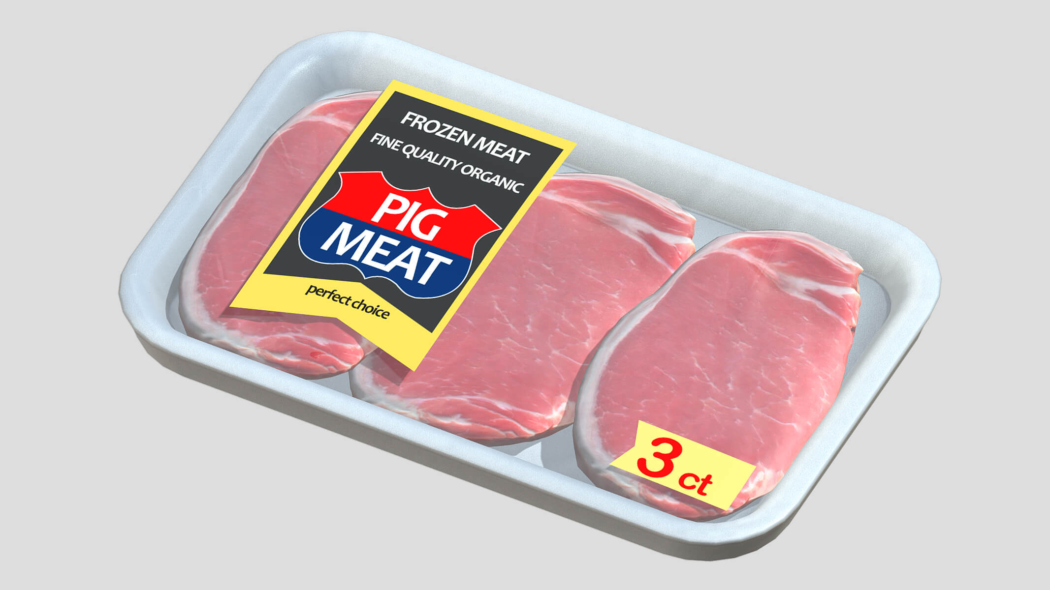 Suppermarket Packaged Meat 2 Low Poly - 3D Model by frezzy