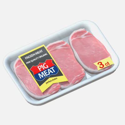 Suppermarket Packaged Meat 2 Low Poly - 3D Model by frezzy