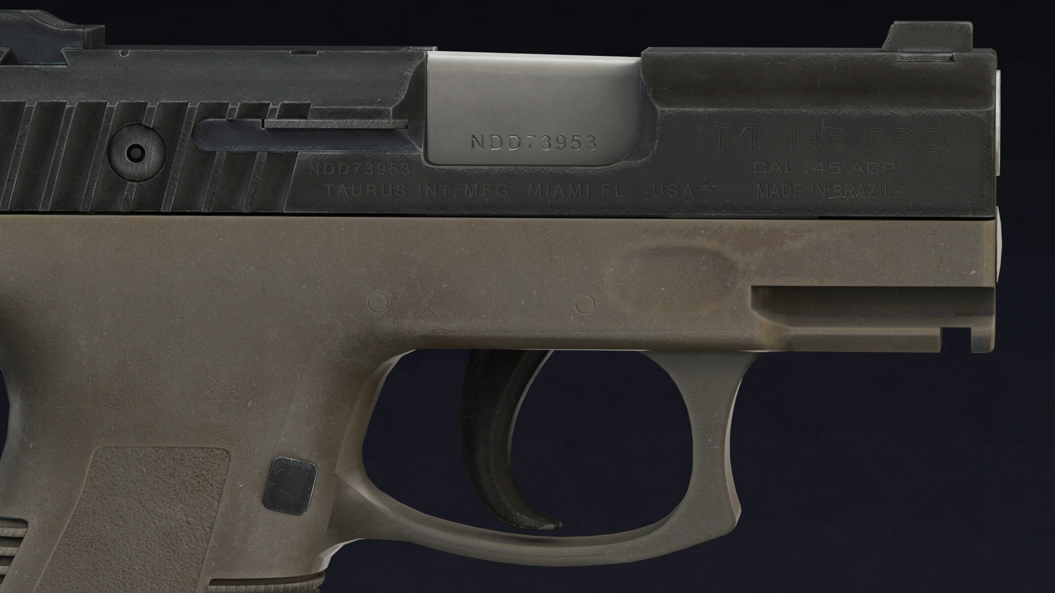 Taurus PT145 Low Poly V2 - 3D Model by frezzy