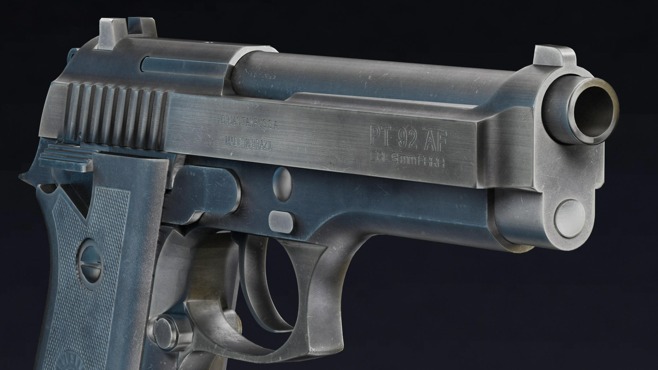 Taurus PT92 Low Poly V2 - 3D Model by frezzy