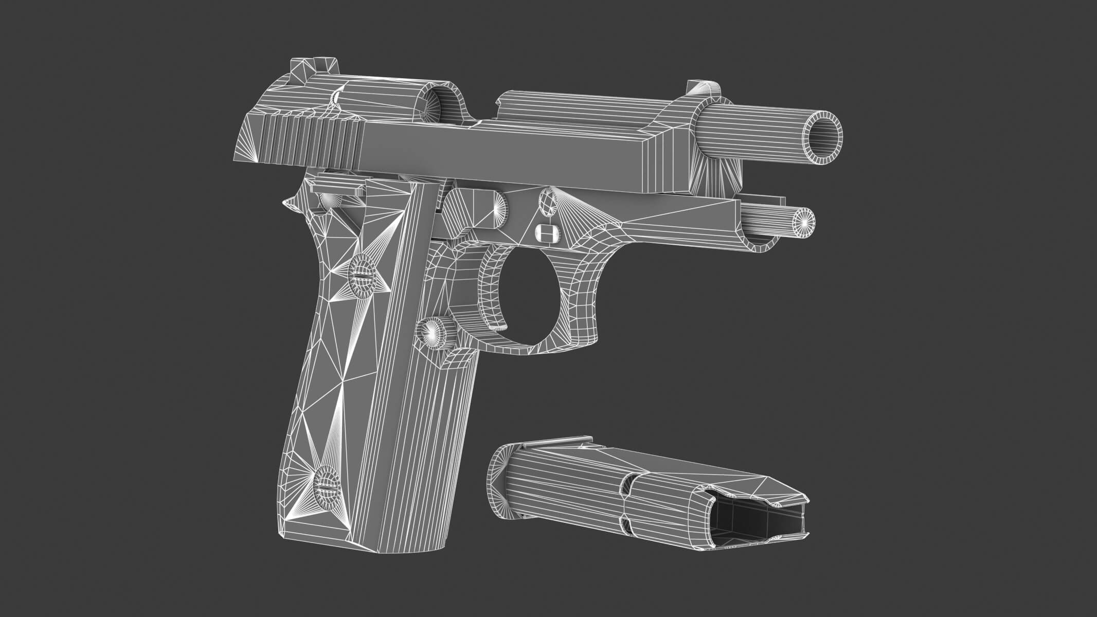 Taurus PT92 Low Poly V2 - 3D Model by frezzy