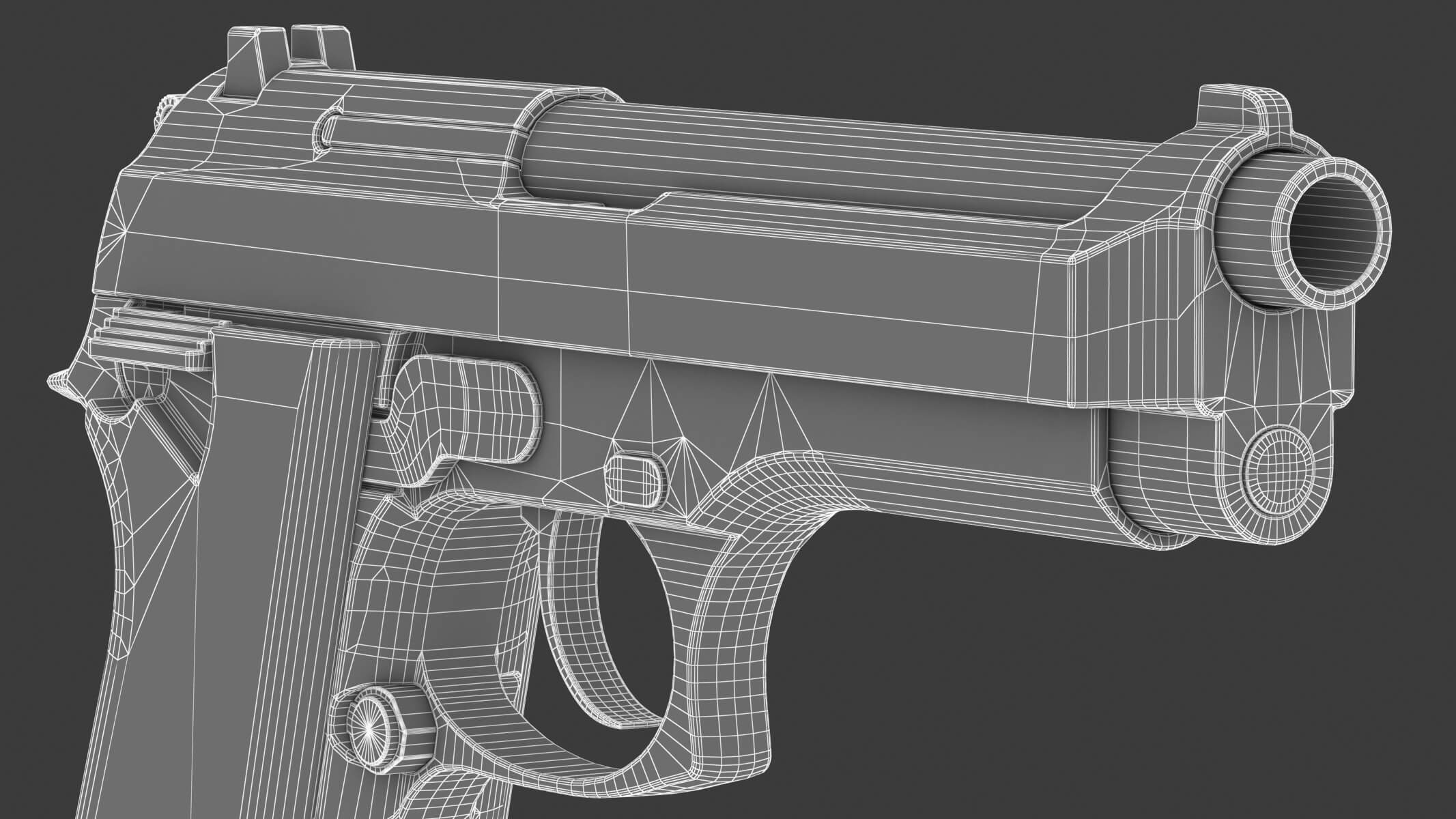 Taurus PT92 Low Poly - 3D Model by frezzy