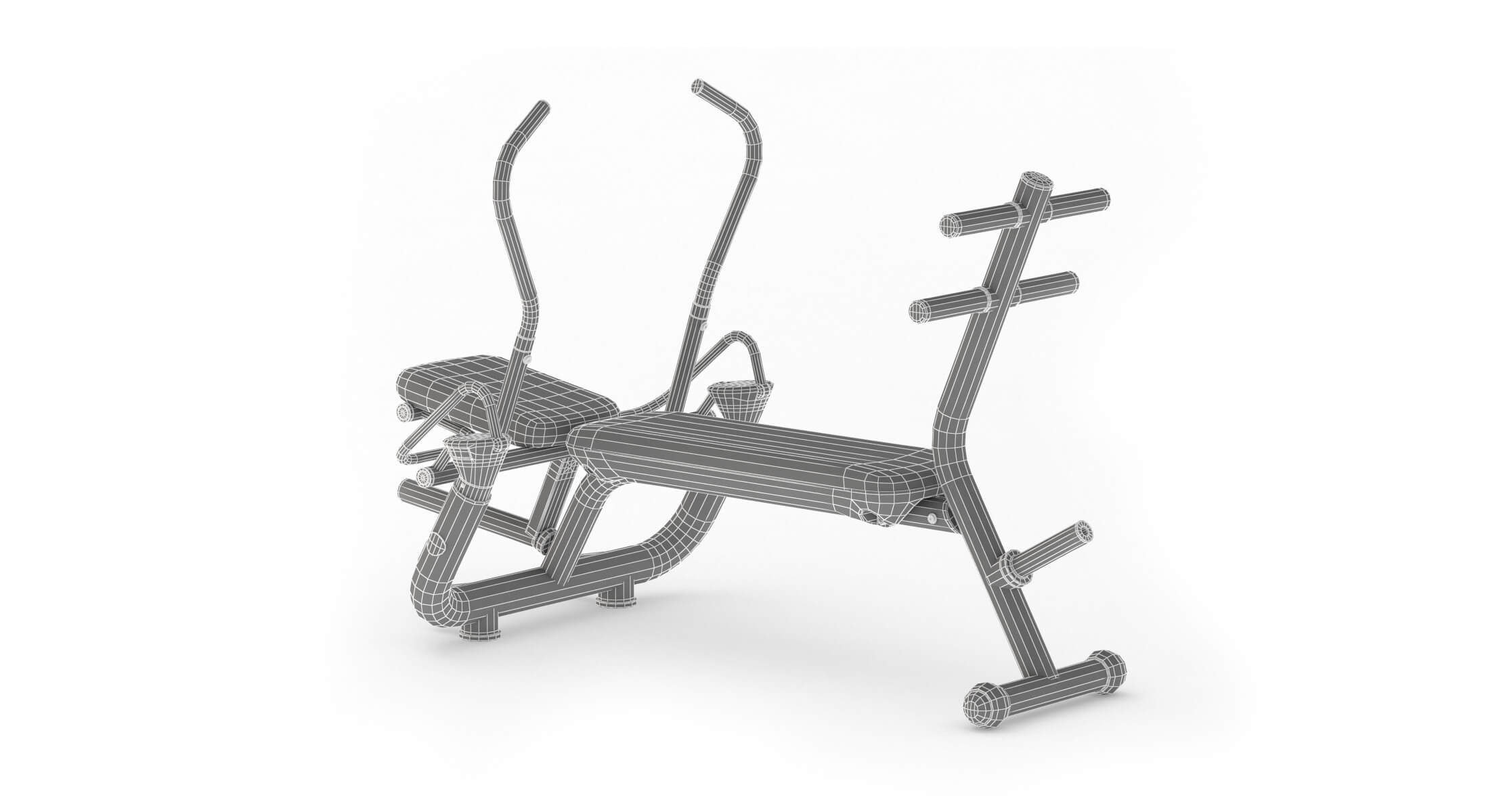 Technogym Element AB + Crunch Bench - 3D Model by frezzy
