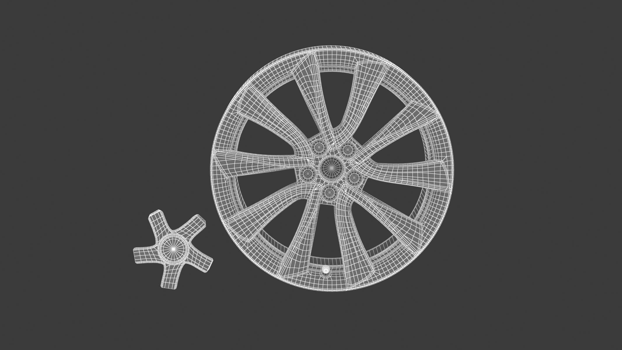 Tesla Car Rim 02 - 3D Model by frezzy