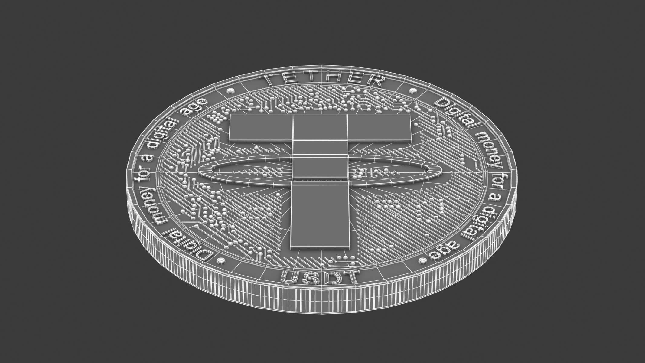 Tether Coin - 3D Model by frezzy