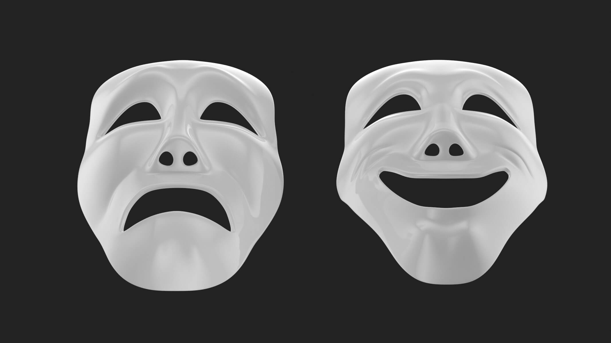 Theater Mask - 3D Model by frezzy