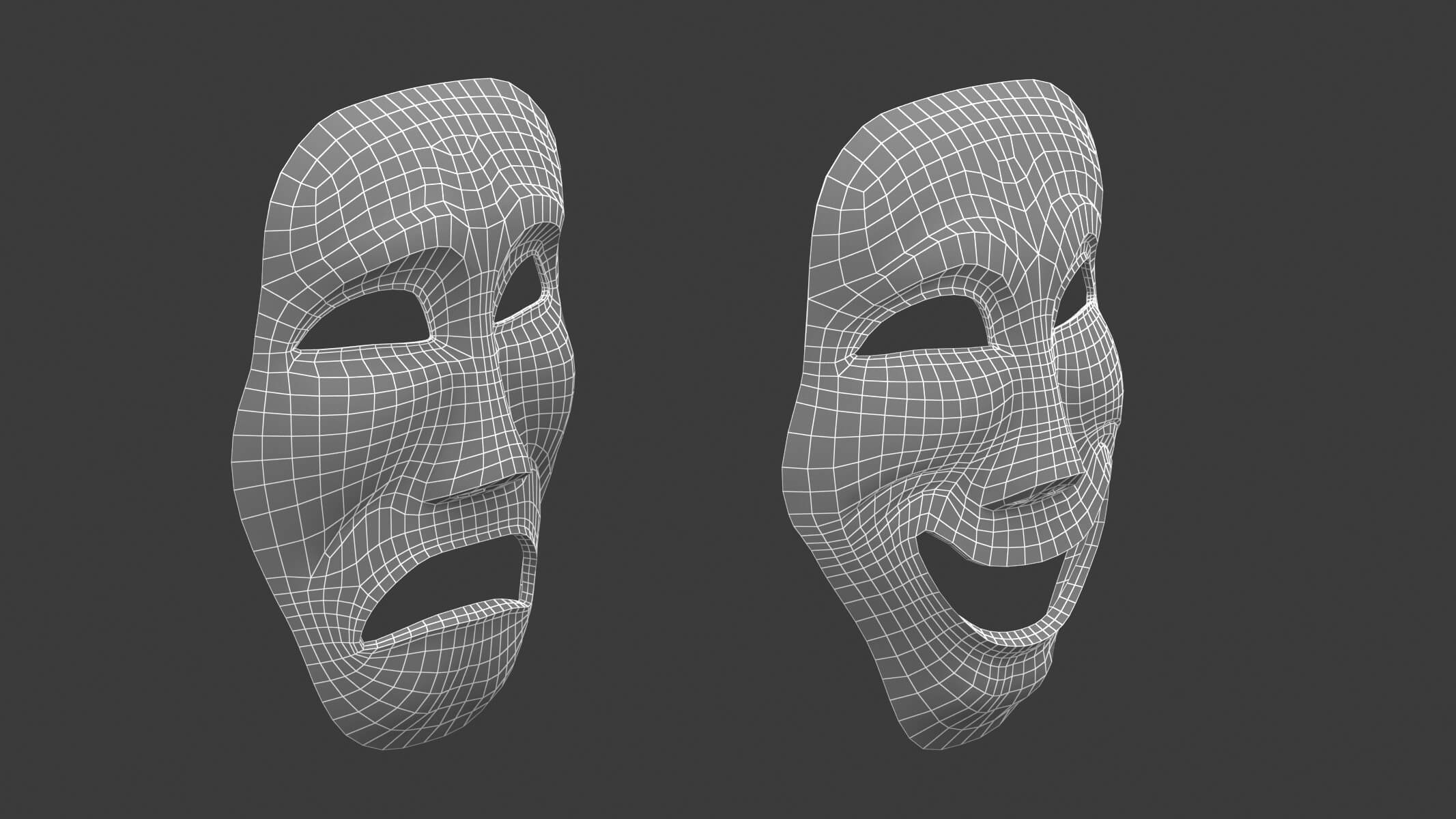 Theater Mask - 3D Model by frezzy