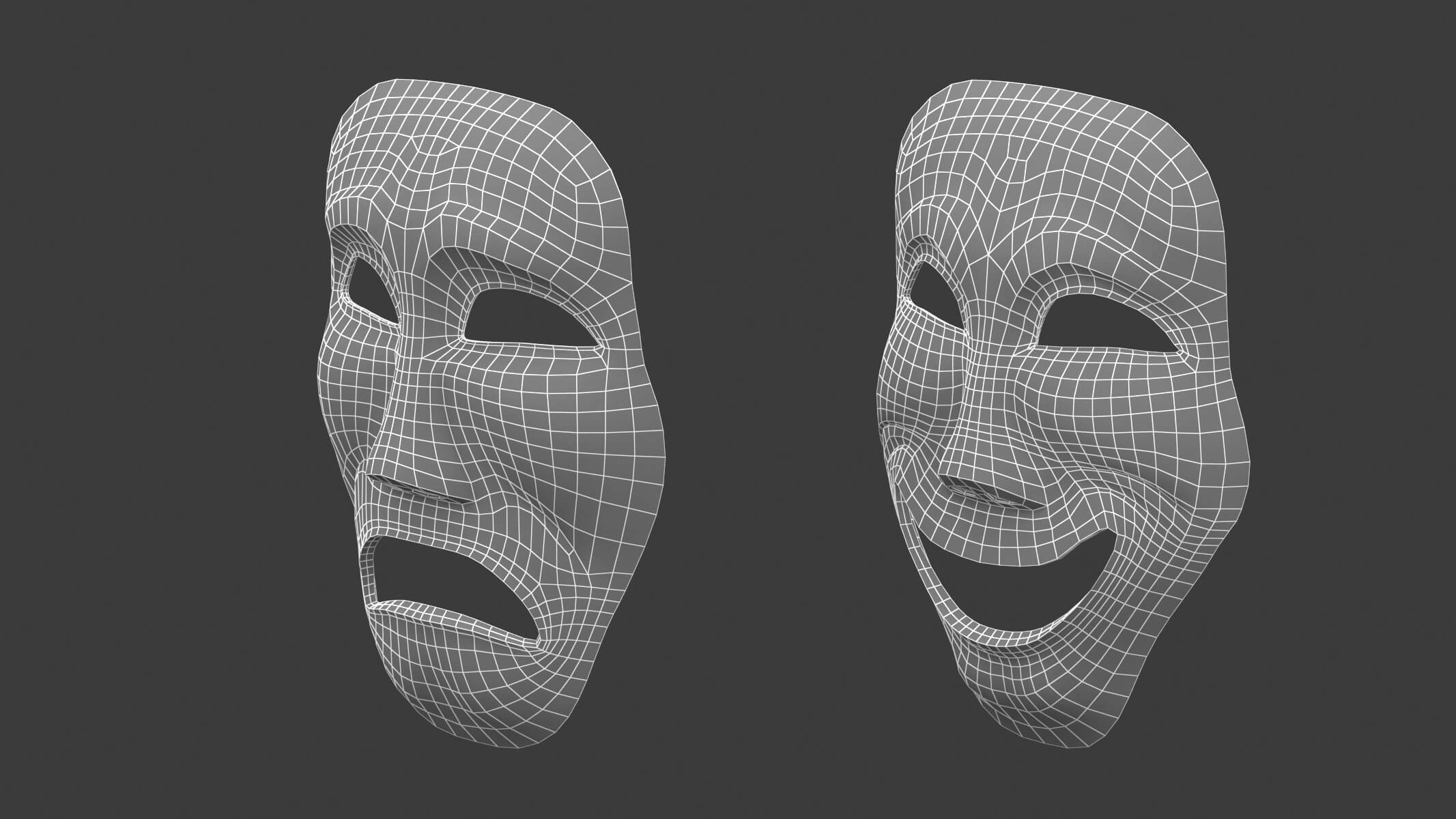 Theater Mask - 3D Model by frezzy