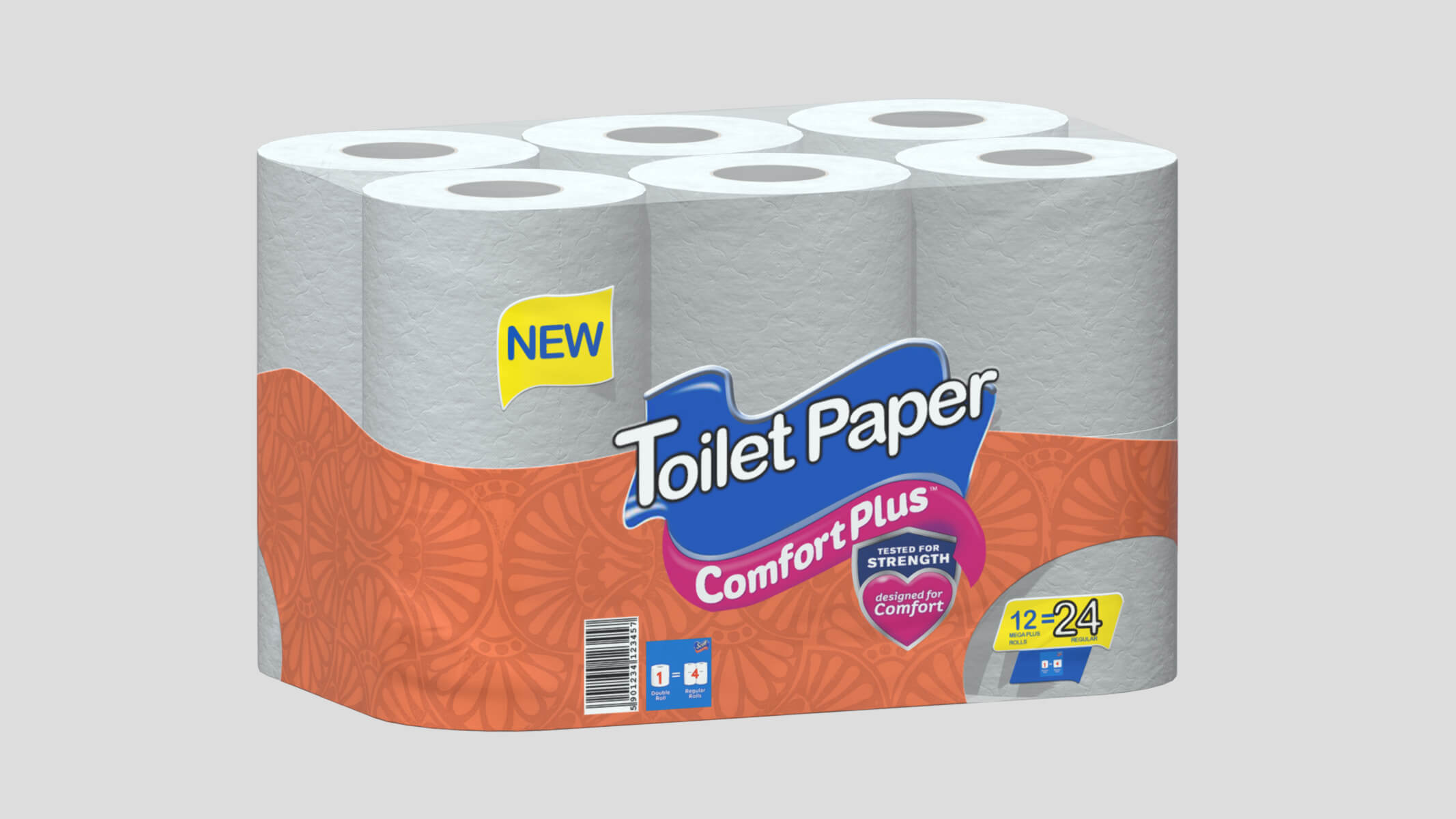 Toilet Paper Pack Low Poly - 3D Model by frezzy