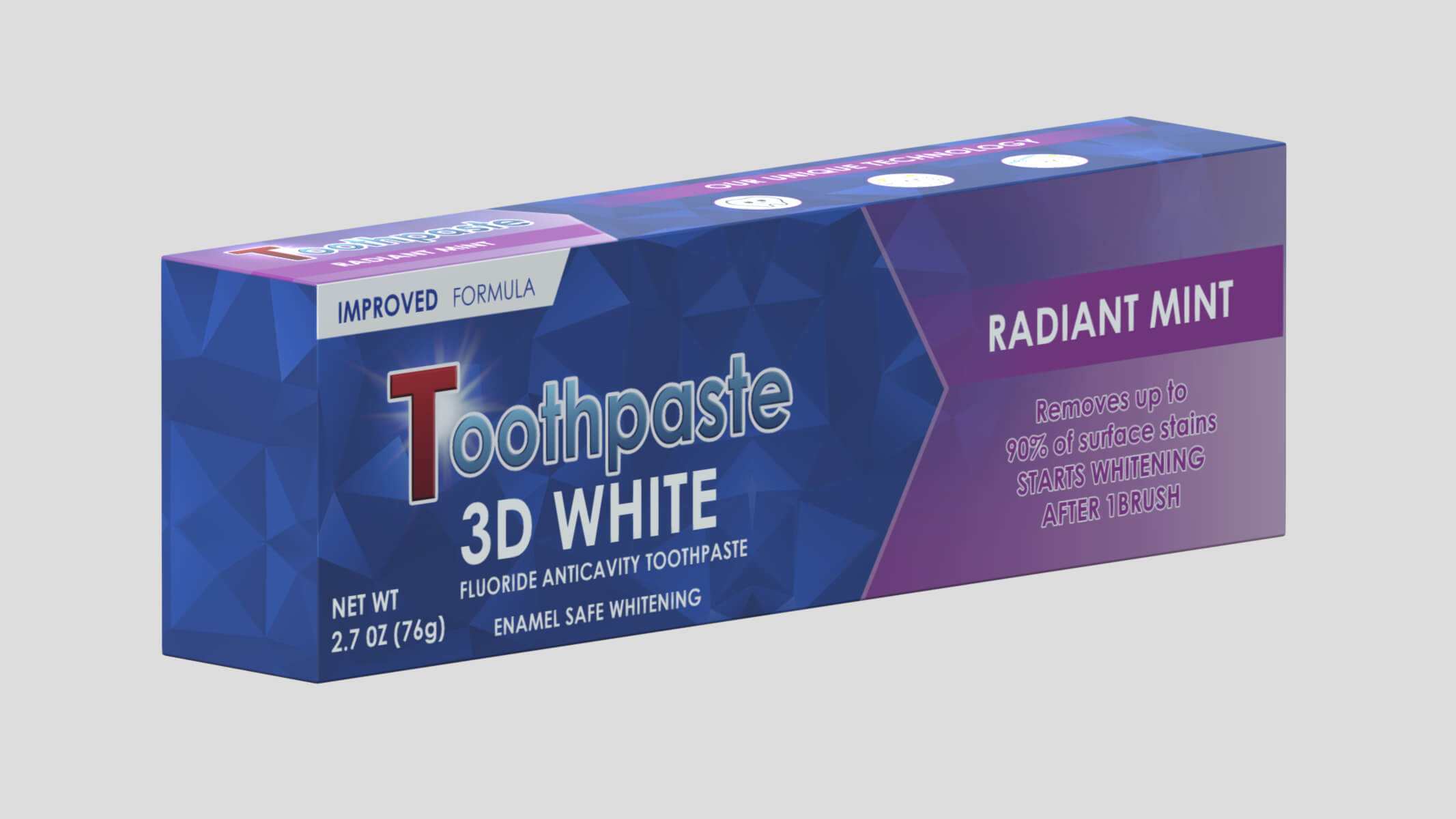 Toothpaste Box Low Poly - 3D Model by frezzy