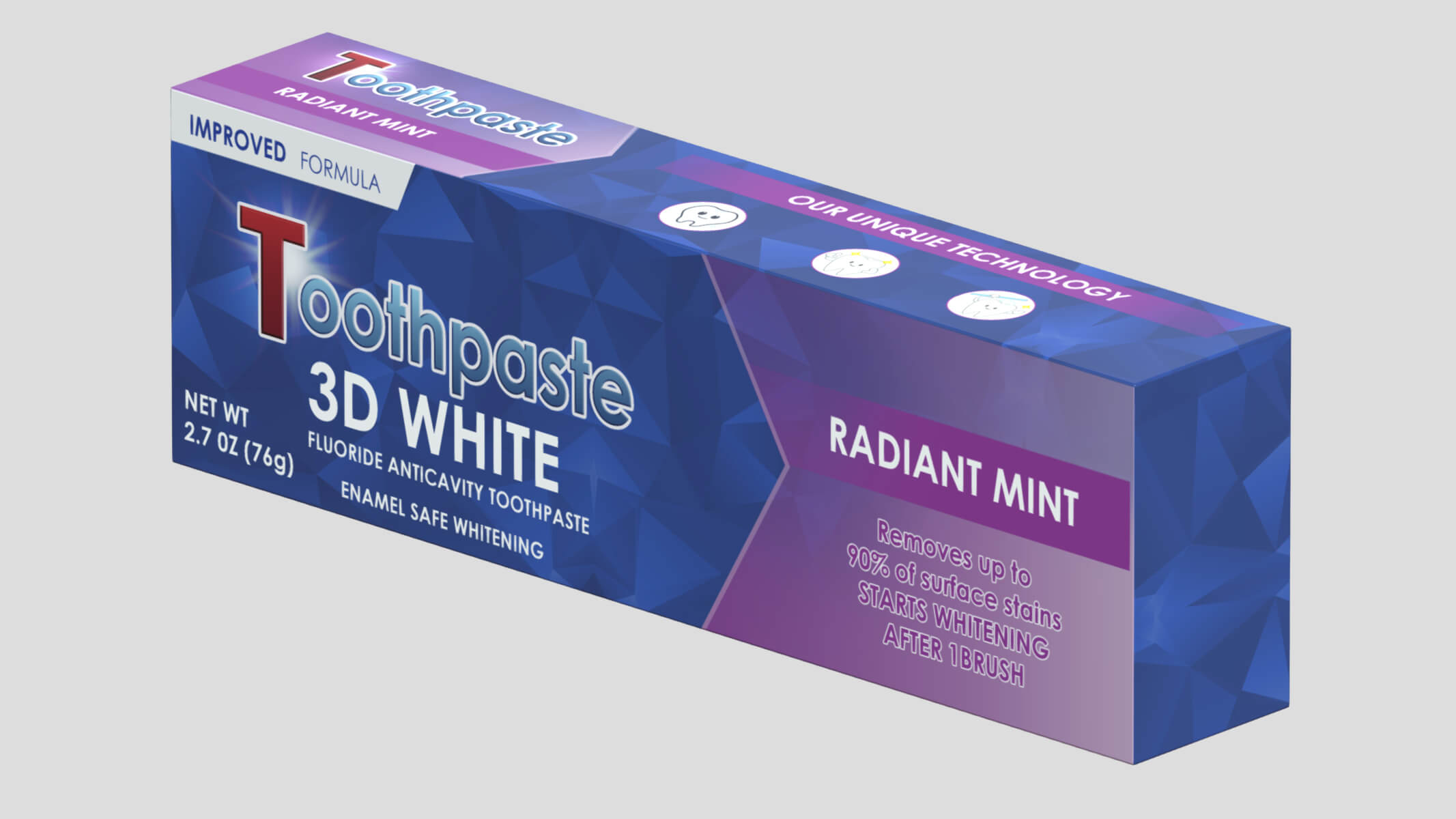 Toothpaste Box Low Poly - 3D Model by frezzy