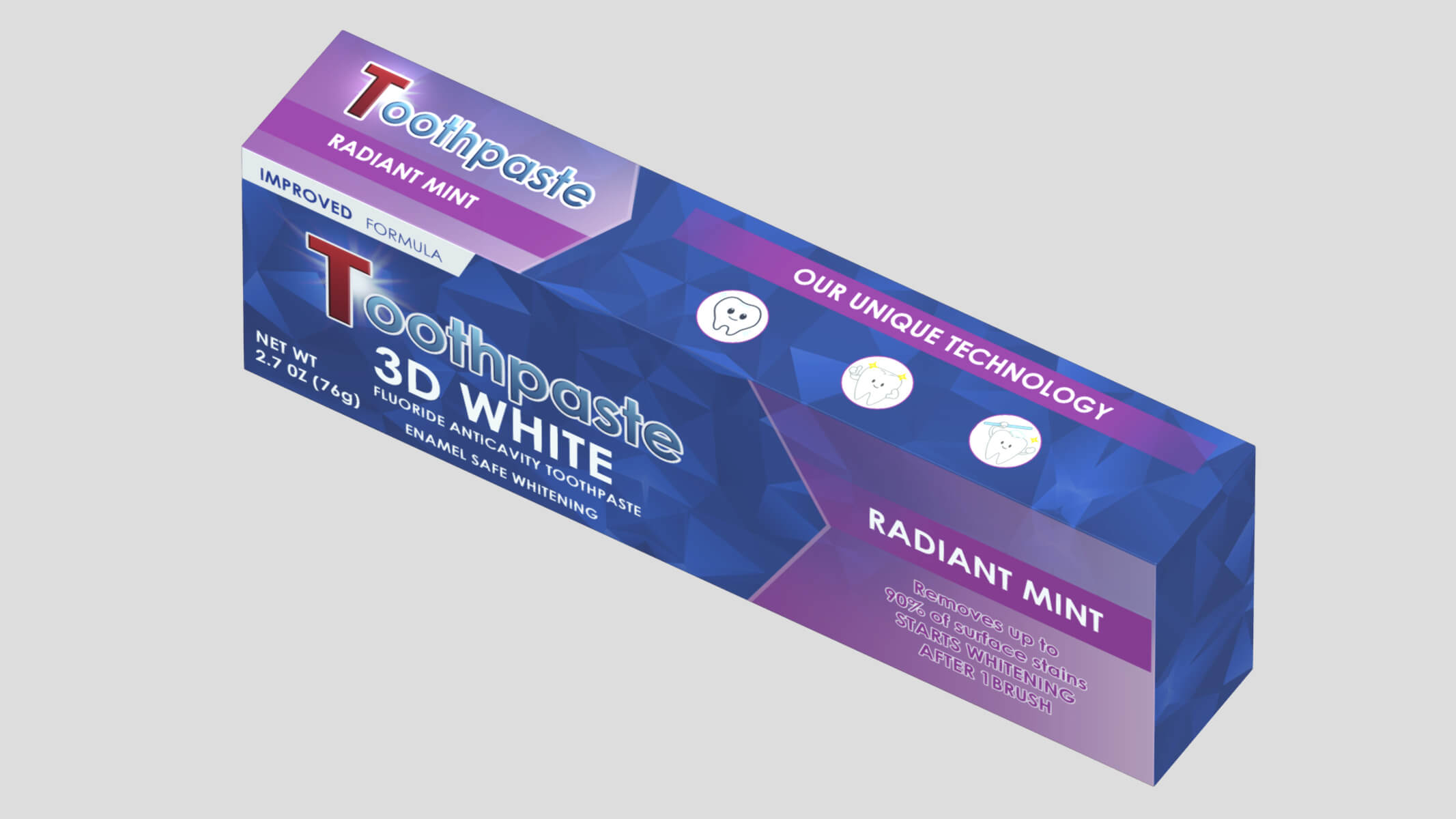 Toothpaste Box Low Poly - 3D Model by frezzy