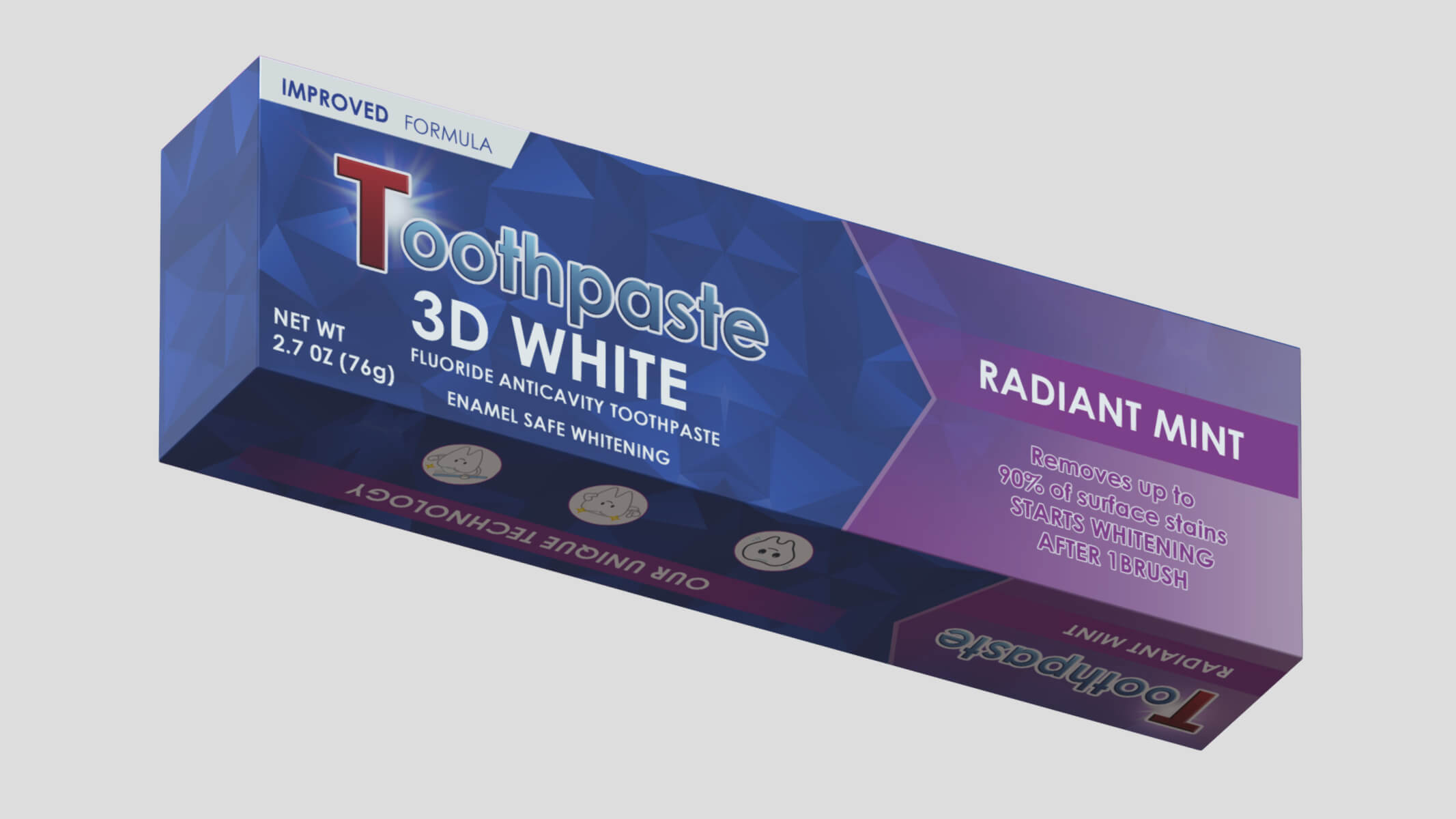 Toothpaste Box Low Poly - 3D Model by frezzy