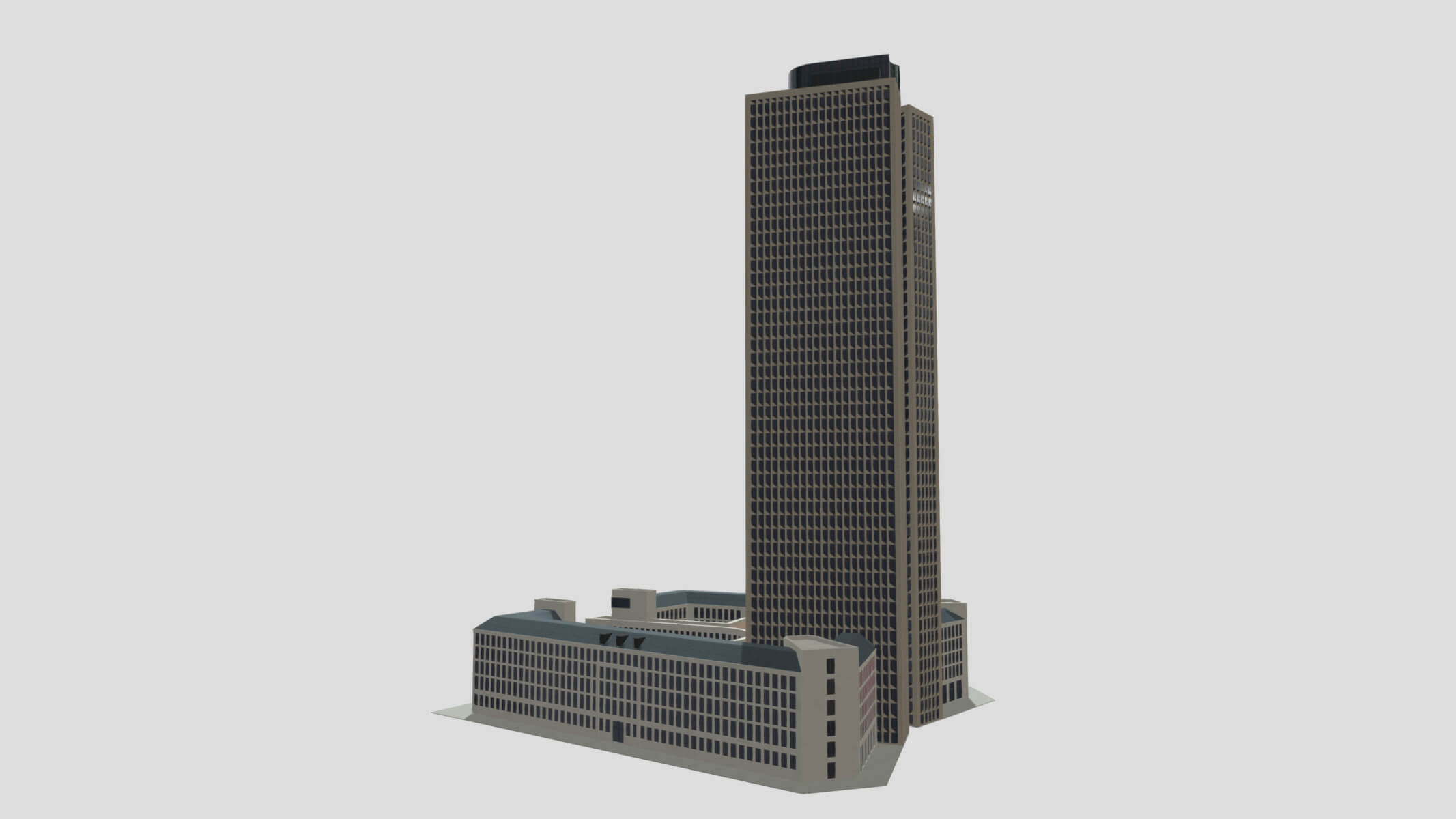 Tower 185 Skyscraper Low Poly - 3D Model by frezzy