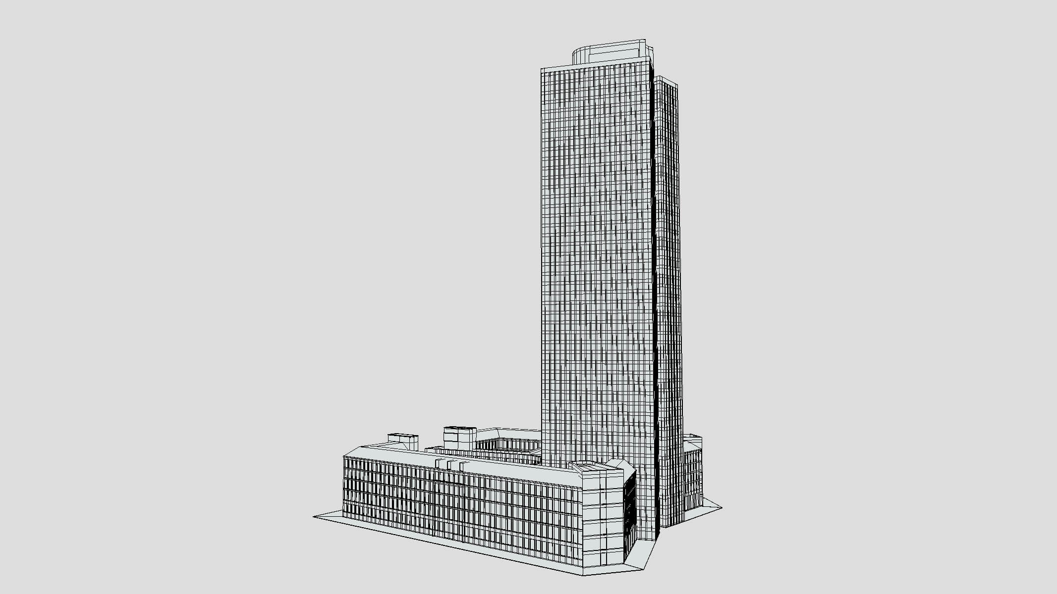 Tower 185 Skyscraper Low Poly - 3D Model by frezzy