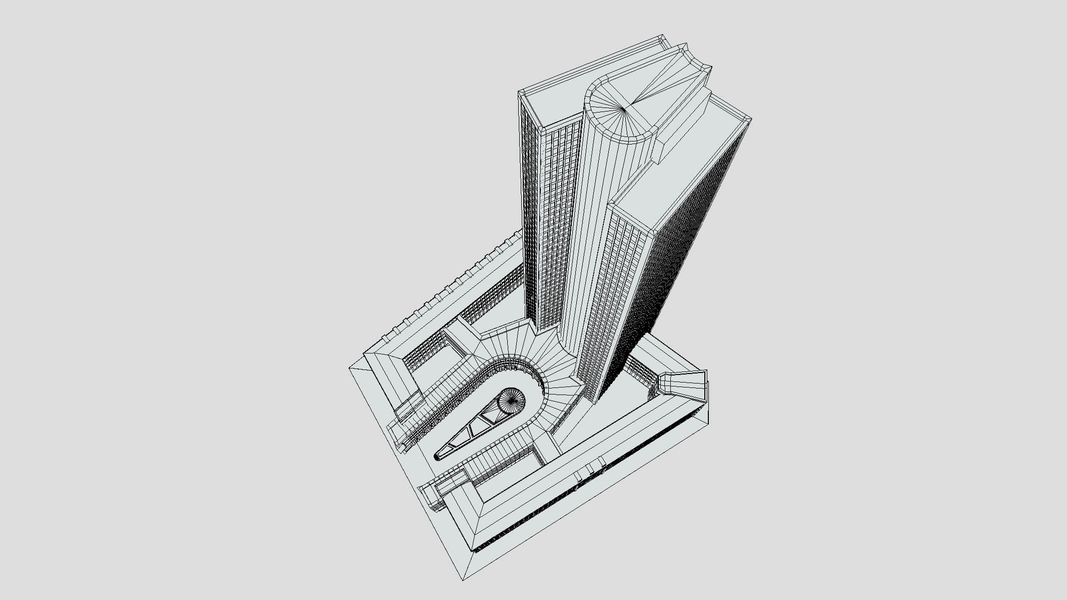 Tower 185 Skyscraper Low Poly - 3D Model by frezzy