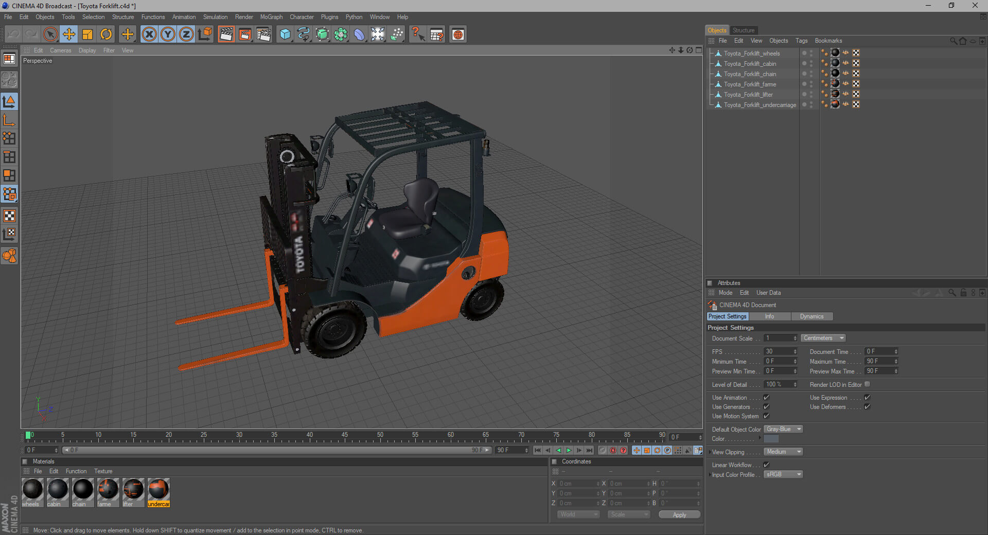 Toyota Core IC Pneumatic Forklift - 3D Model by frezzy