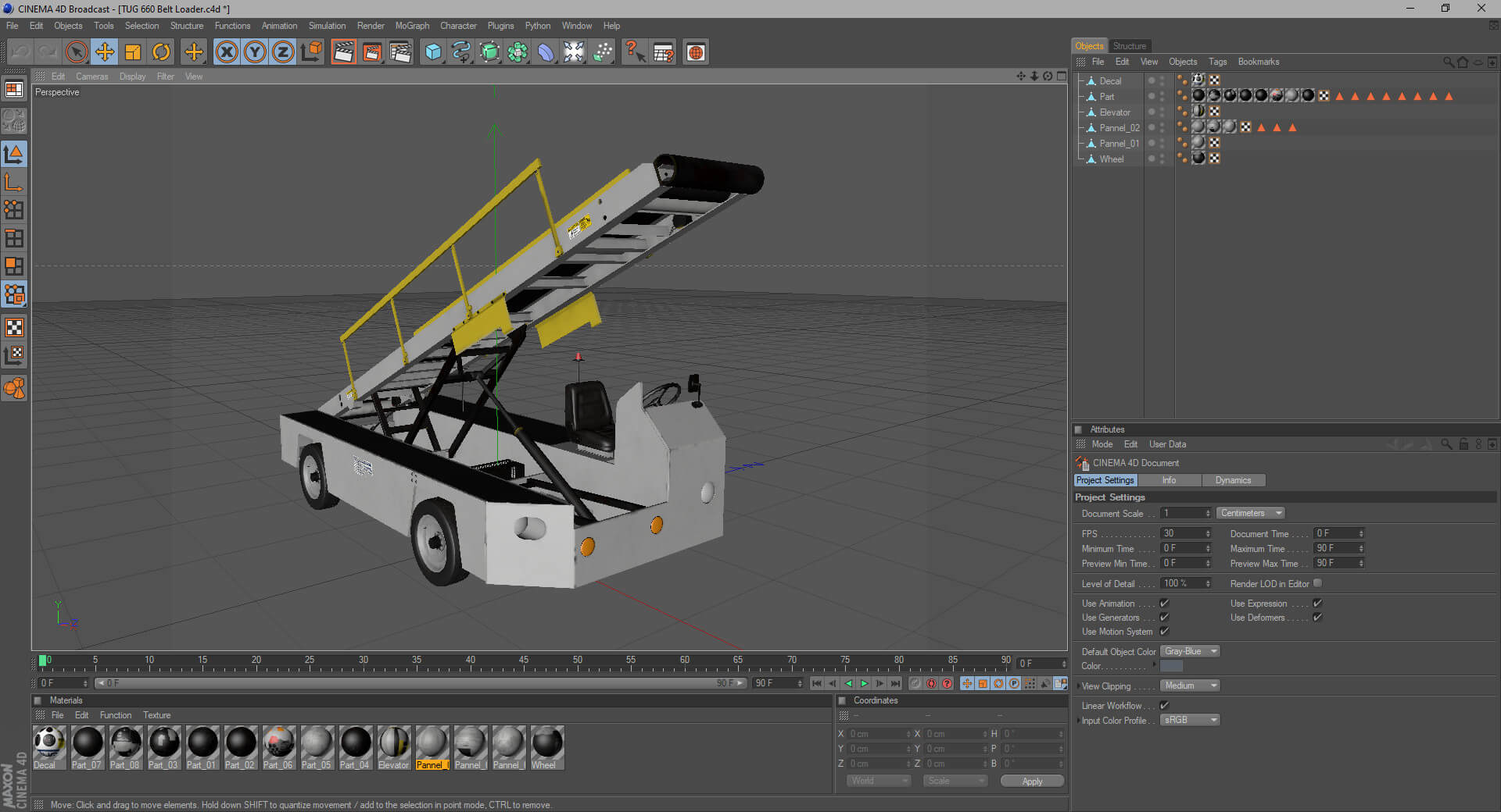 TUG 660 Belt Loader - 3D Model by frezzy