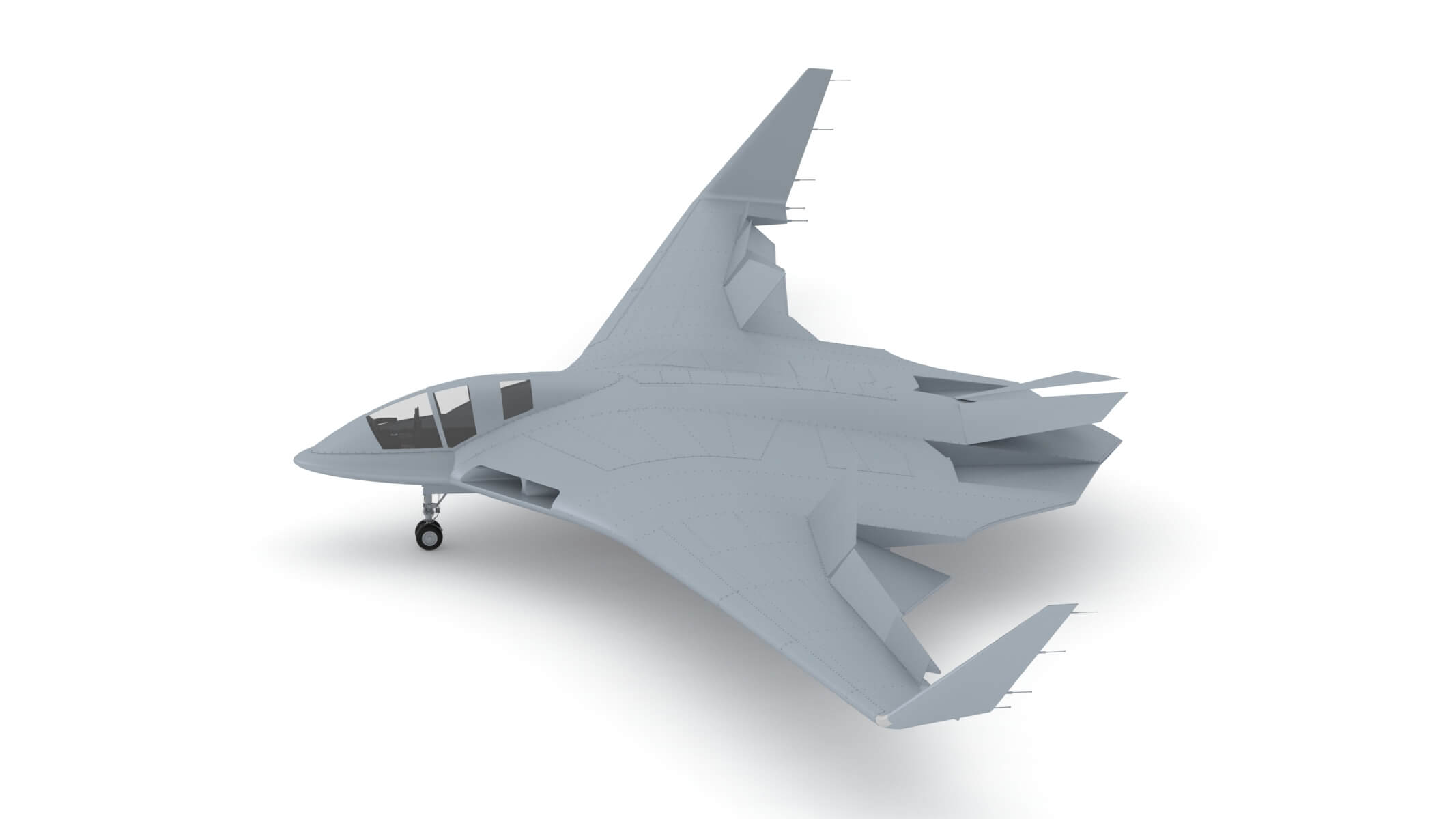 Tupolev Pak Da Stealth Aircraft Strategic Bomber - 3D Model by frezzy