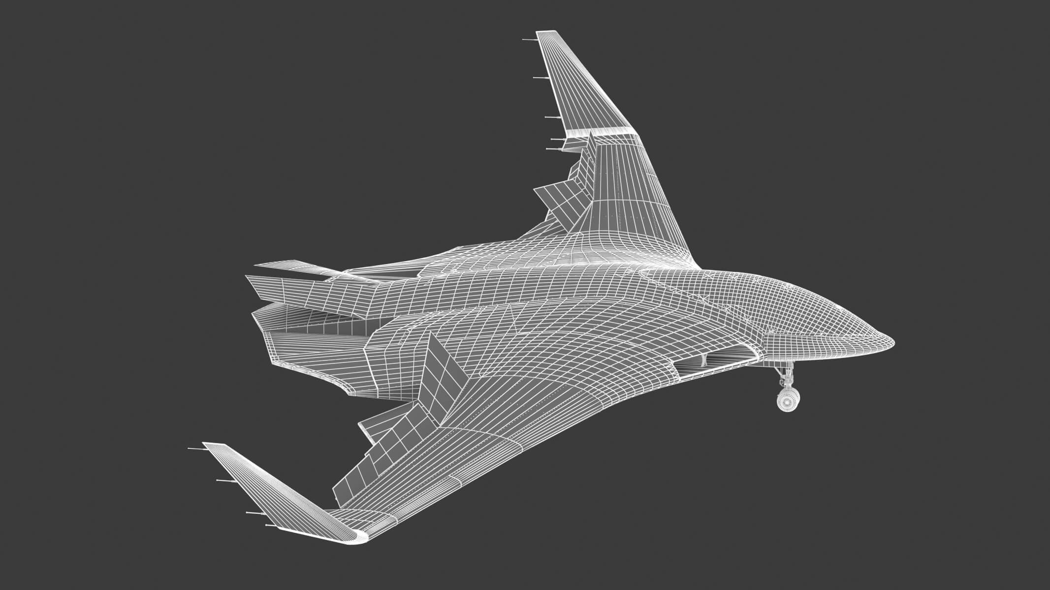 Tupolev Pak Da Stealth Aircraft Strategic Bomber - 3D Model by frezzy