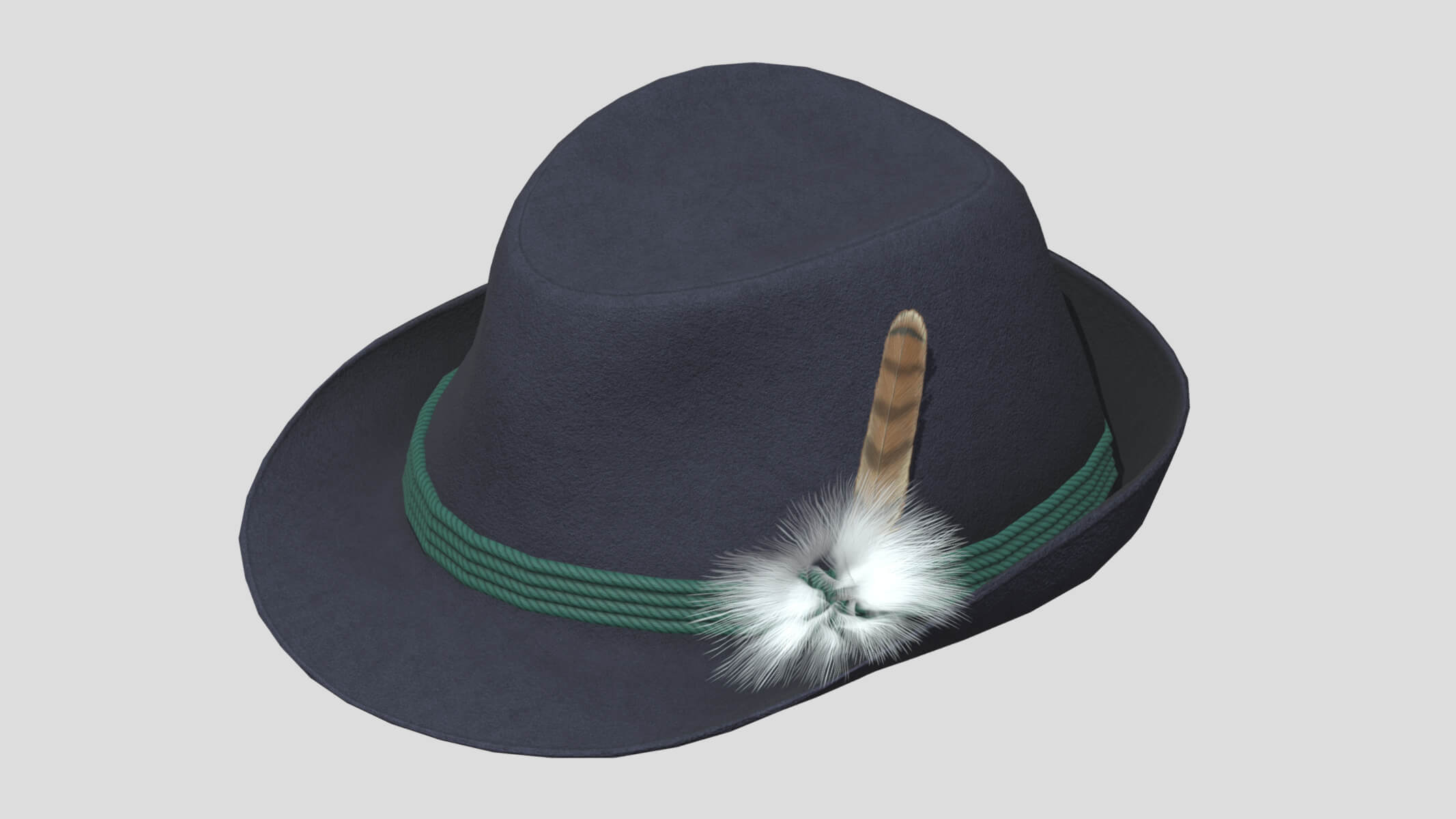 Tyrolean Hat Low Poly - 3D Model by frezzy