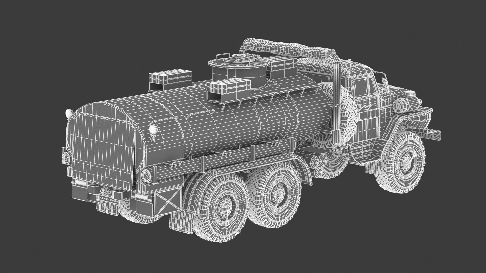 Ural-4320 Fuel Tanker 3D Model by frezzy