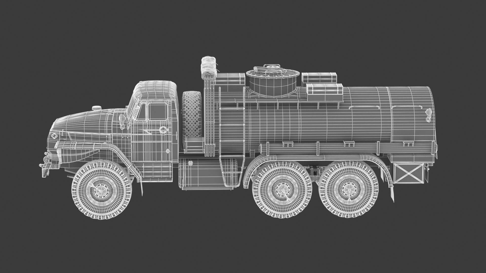 Ural-4320 Fuel Tanker 3D Model by frezzy