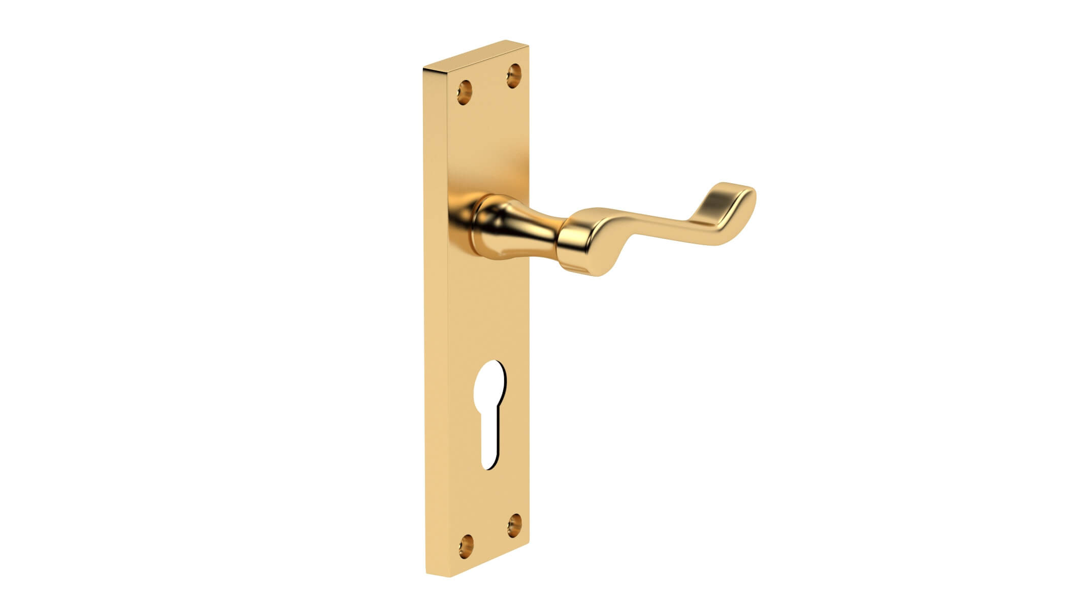 Victorian Scroll Door Handle Brass - 3D Model by frezzy