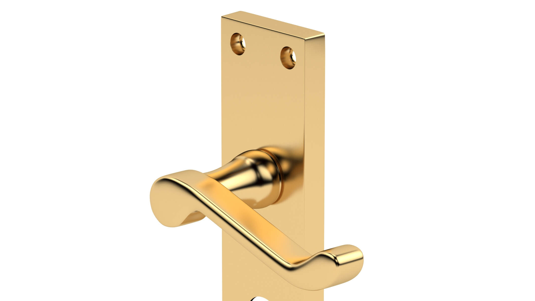 Victorian Scroll Door Handle Brass - 3D Model by frezzy
