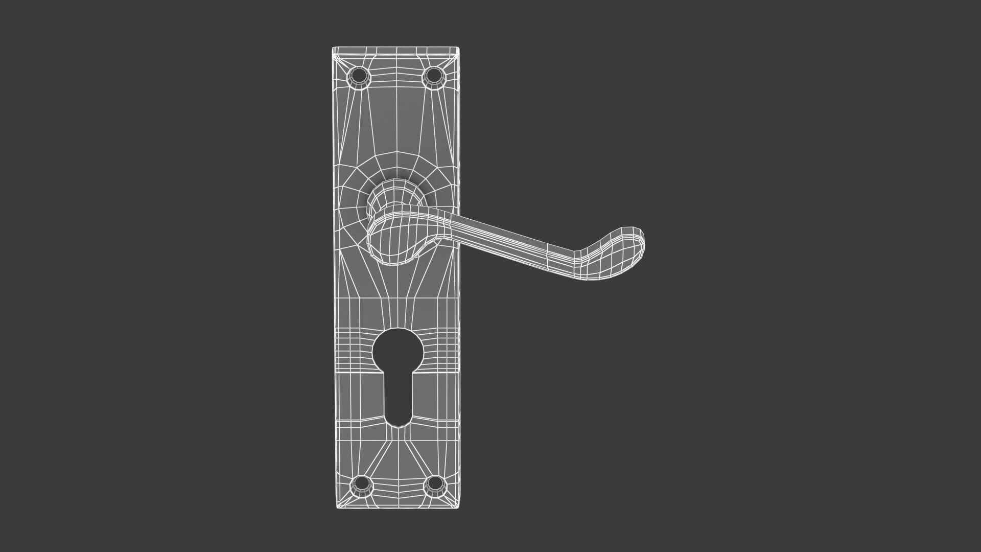 Victorian Scroll Door Handle Brass - 3D Model by frezzy