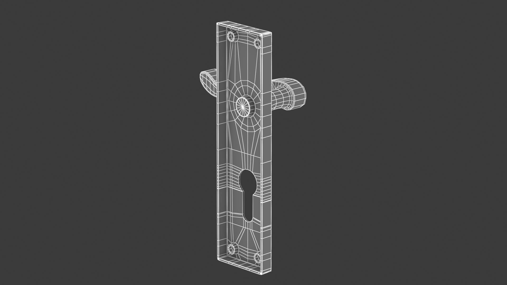 Victorian Scroll Door Handle Brass - 3D Model by frezzy