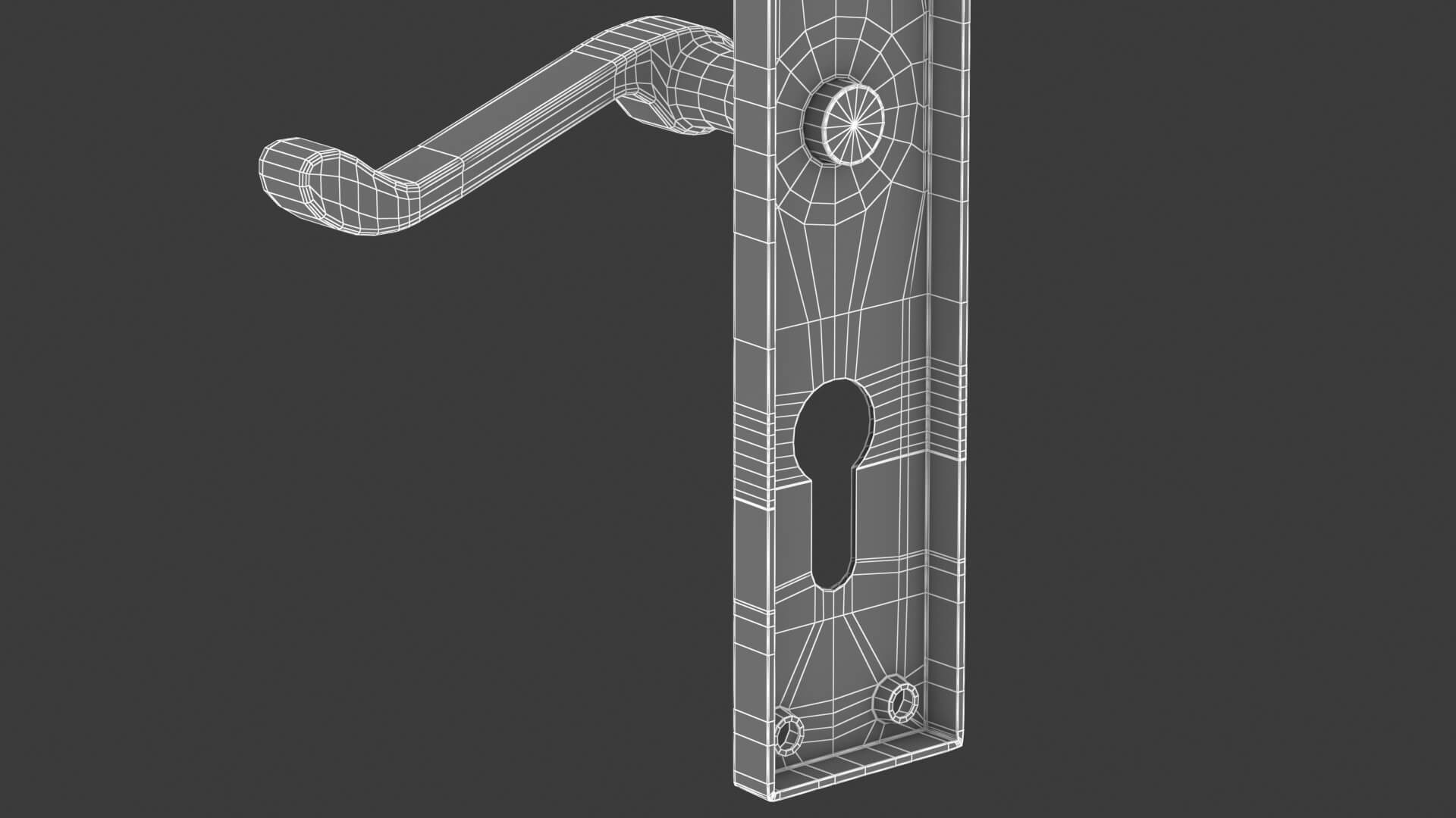 Victorian Scroll Door Handle Brass - 3D Model by frezzy