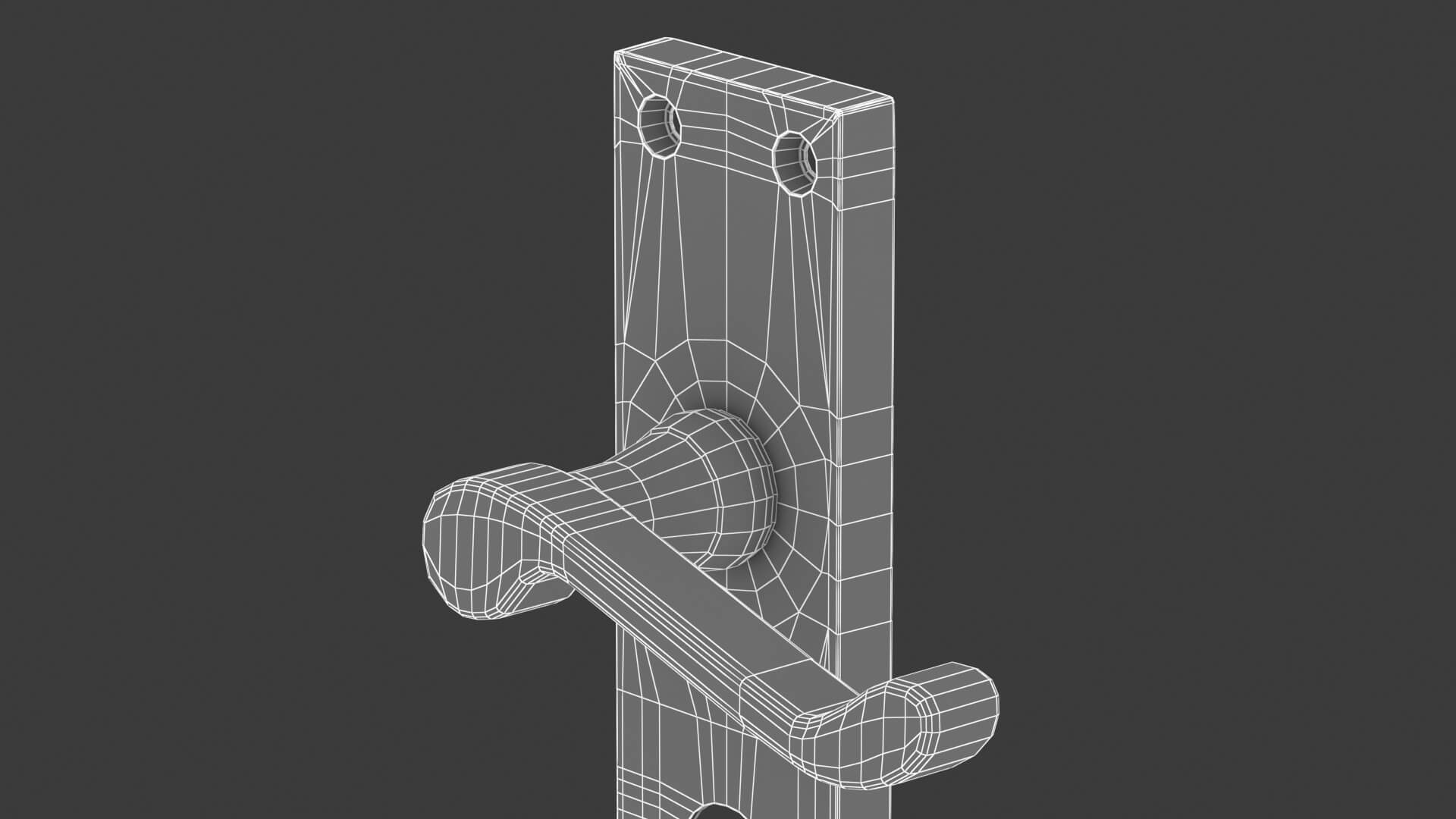 Victorian Scroll Door Handle Brass - 3D Model by frezzy