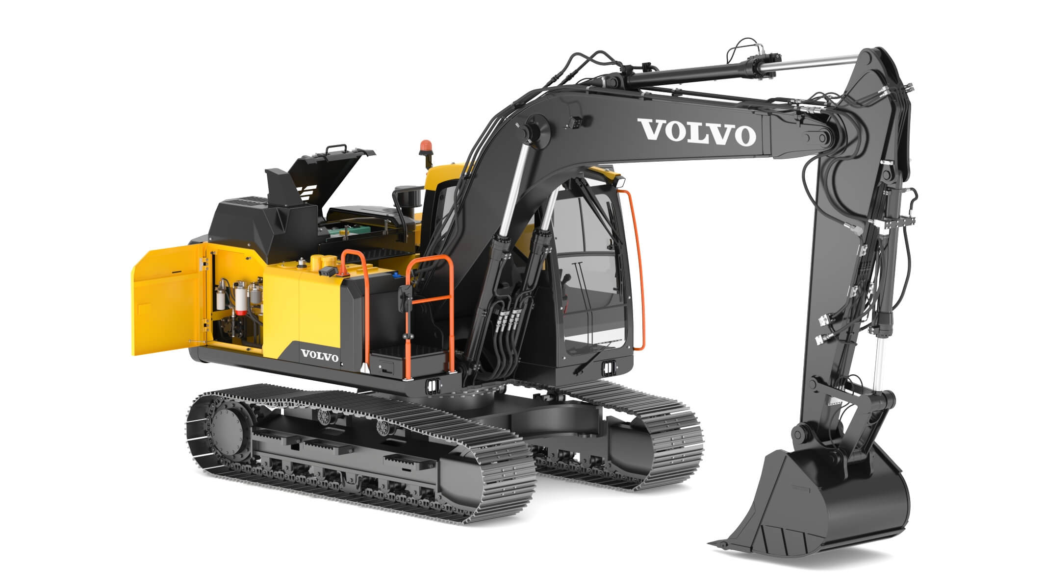 Volvo Medium Crawler Excavators Ec160E - 3D Model by frezzy