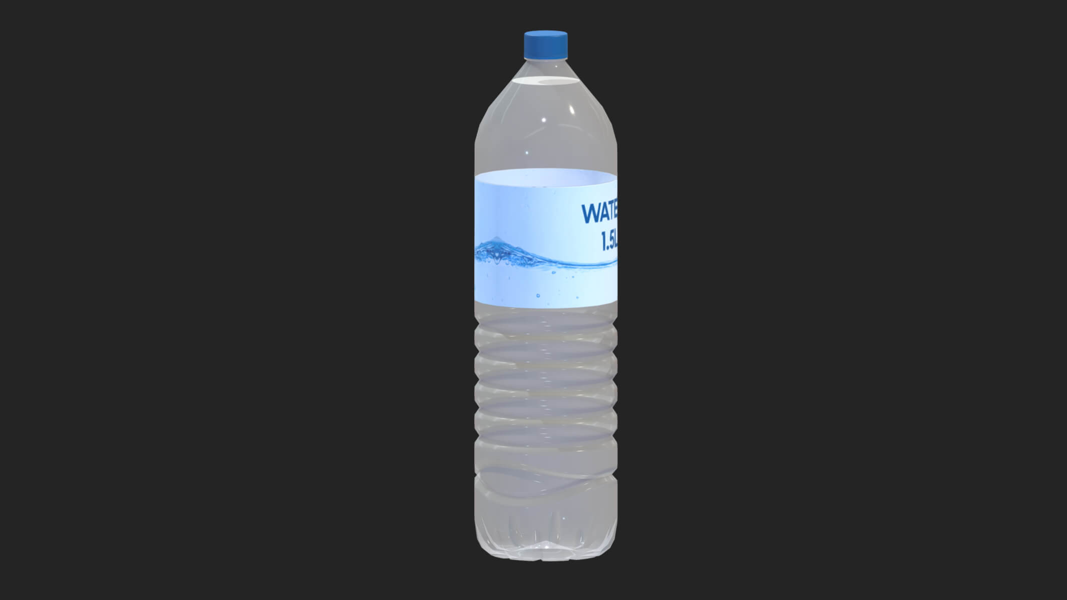 Water Bottle 1.5L Low Poly - 3D Model by frezzy