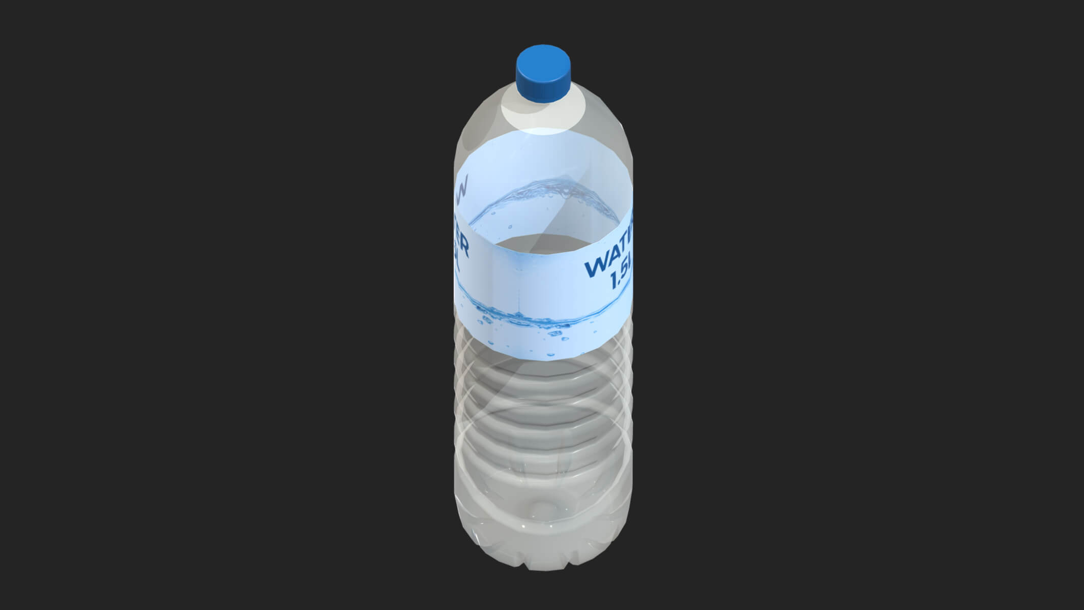 Water Bottle 1.5L Low Poly - 3D Model by frezzy