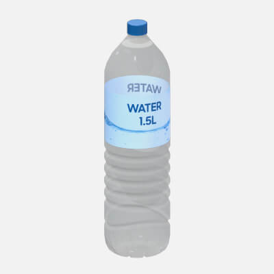 Water Bottle 1.5L Low Poly - 3D Model by frezzy