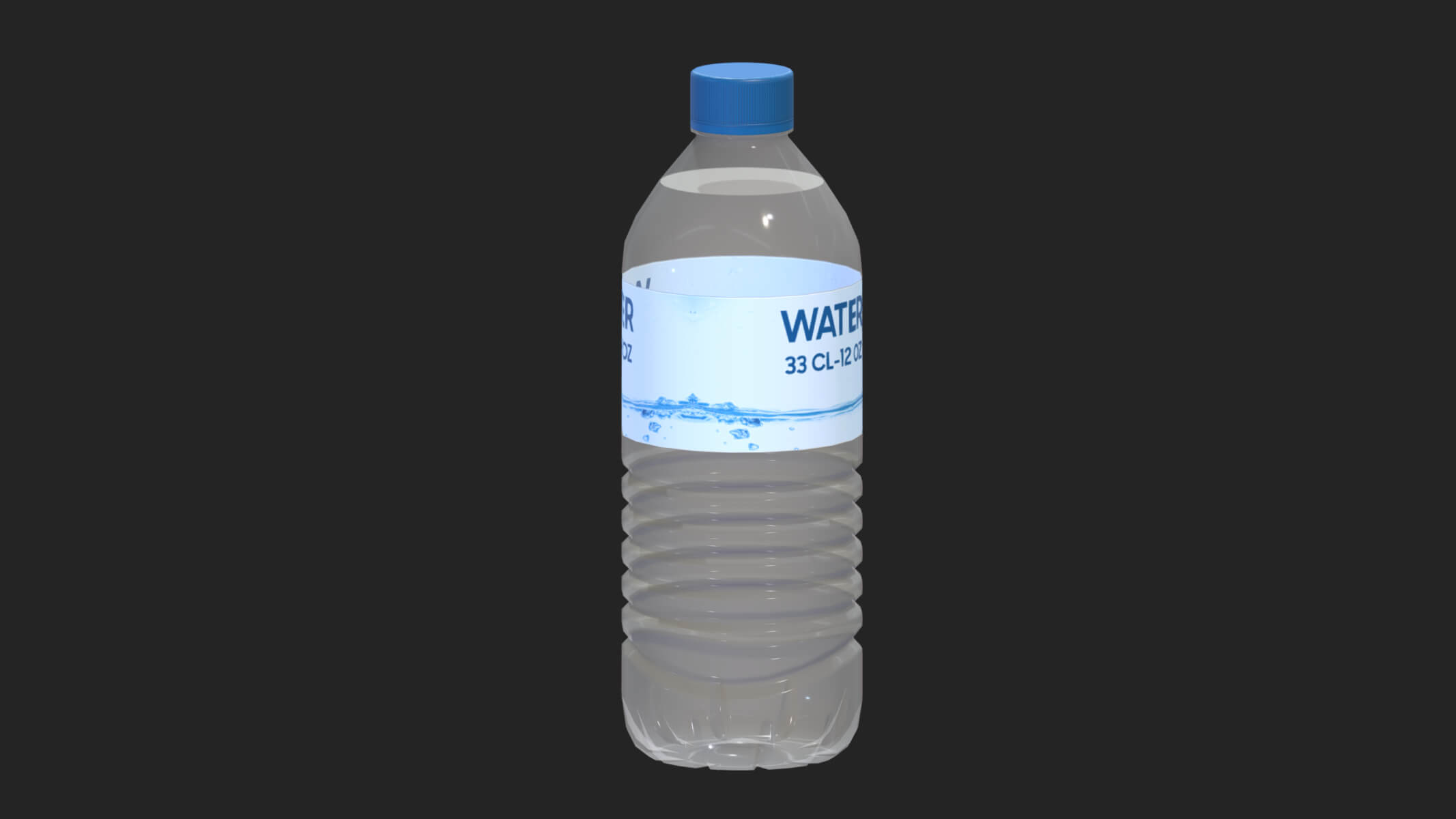 Water Bottle 12Oz Low Poly - 3D Model by frezzy