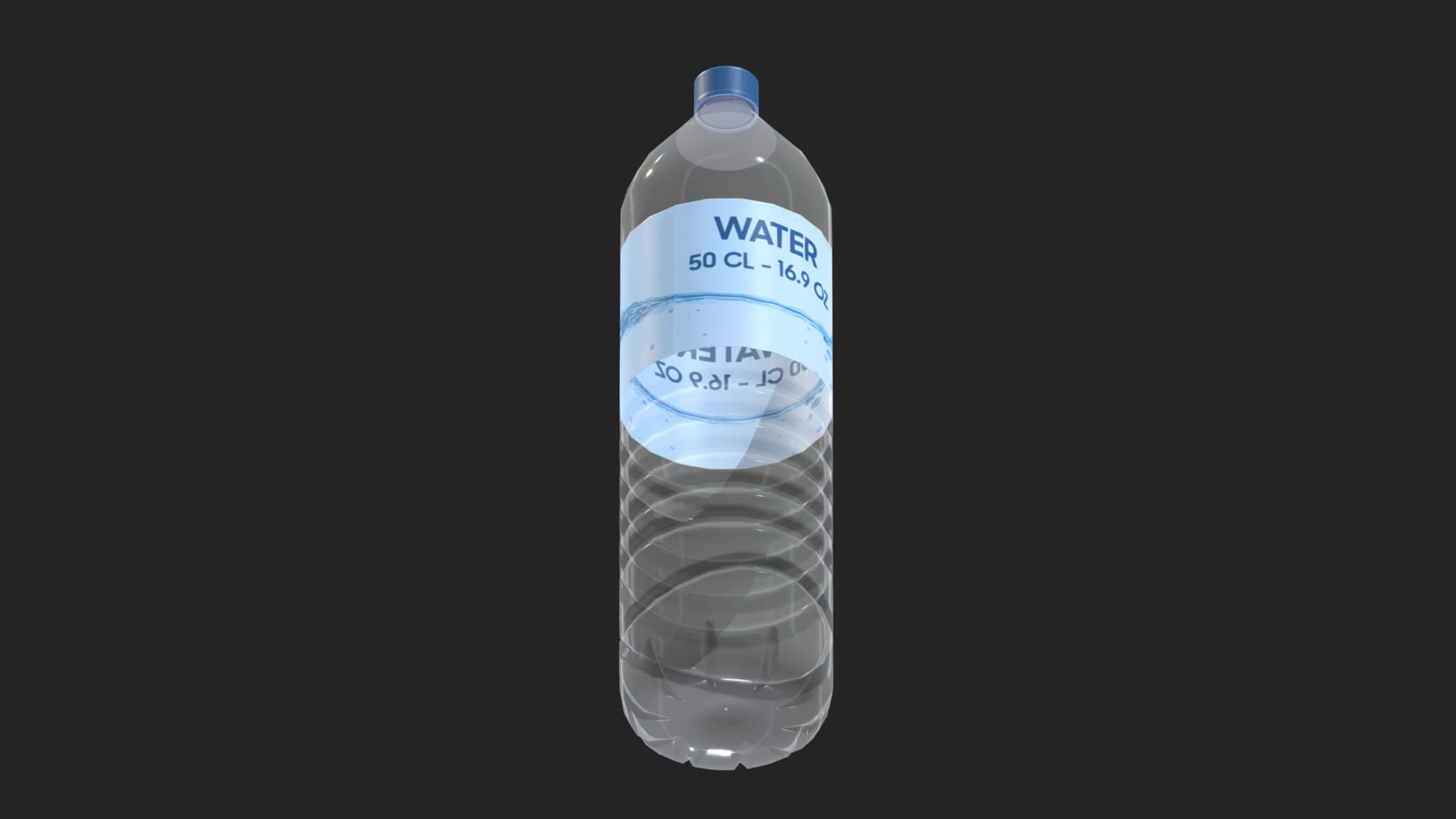Water Bottle 16Oz Low Poly - 3D Model by frezzy