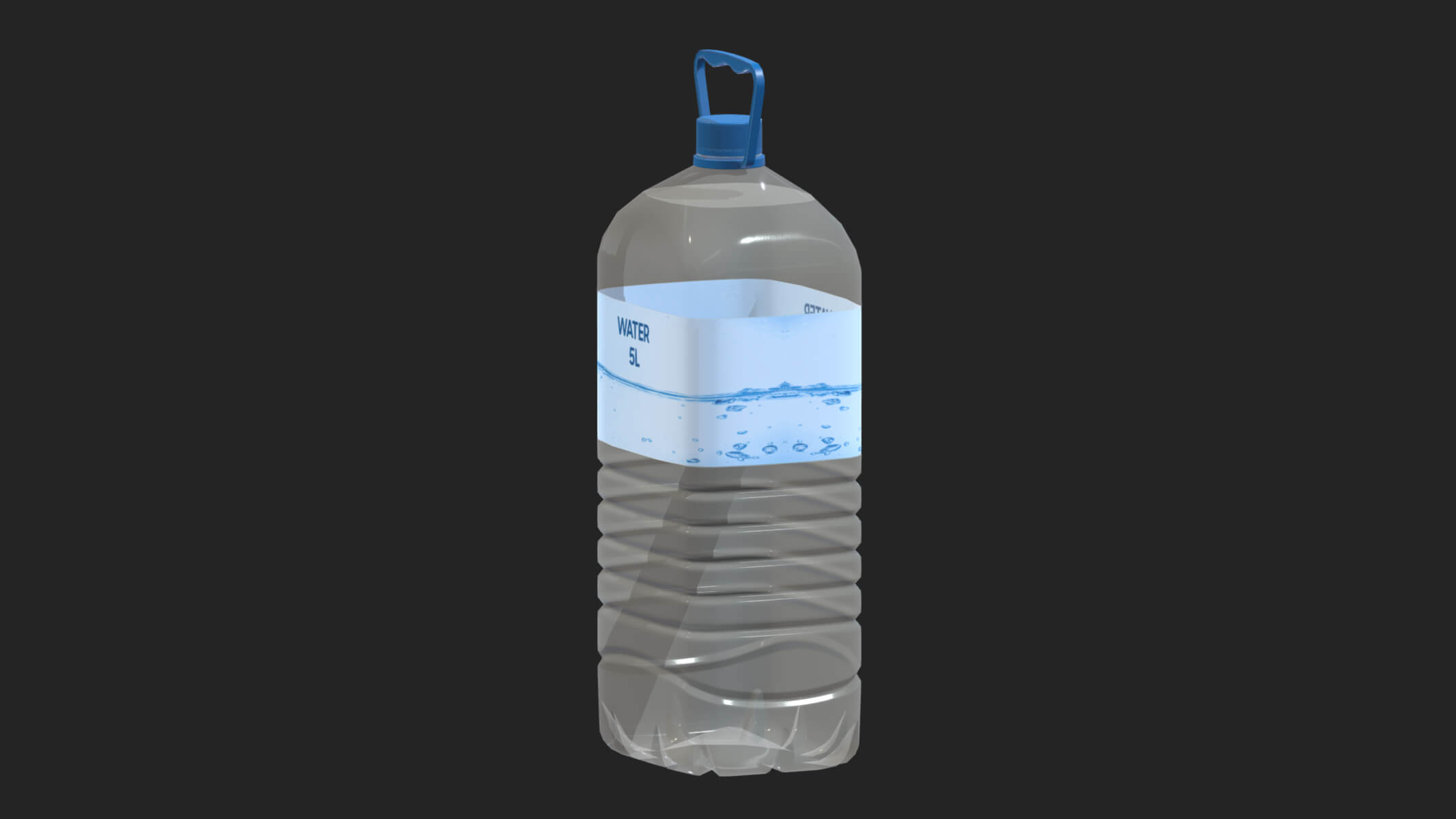 Water Bottle 5L Low Poly - 3D Model by frezzy