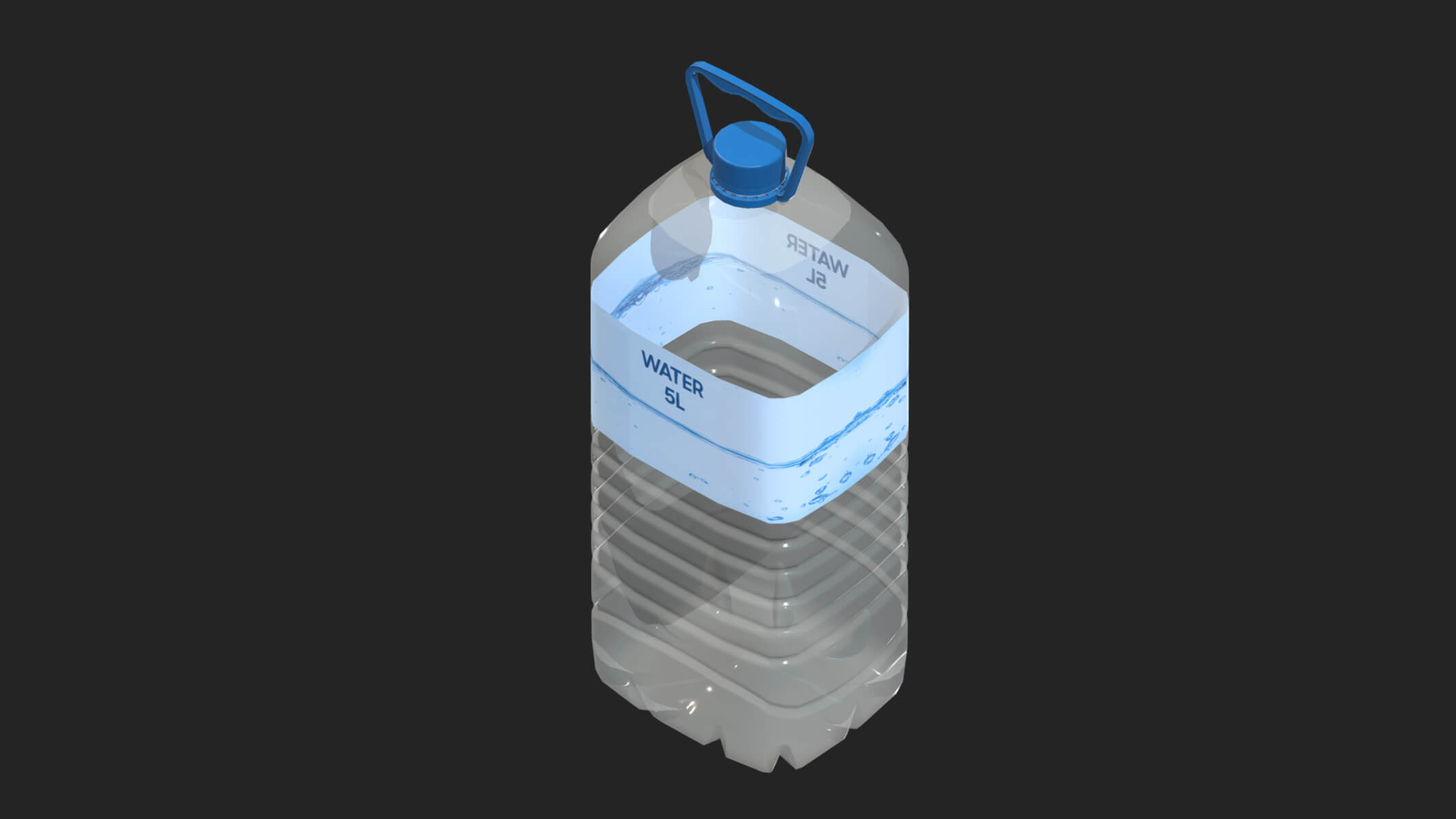 Water Bottle 5L Low Poly - 3D Model by frezzy