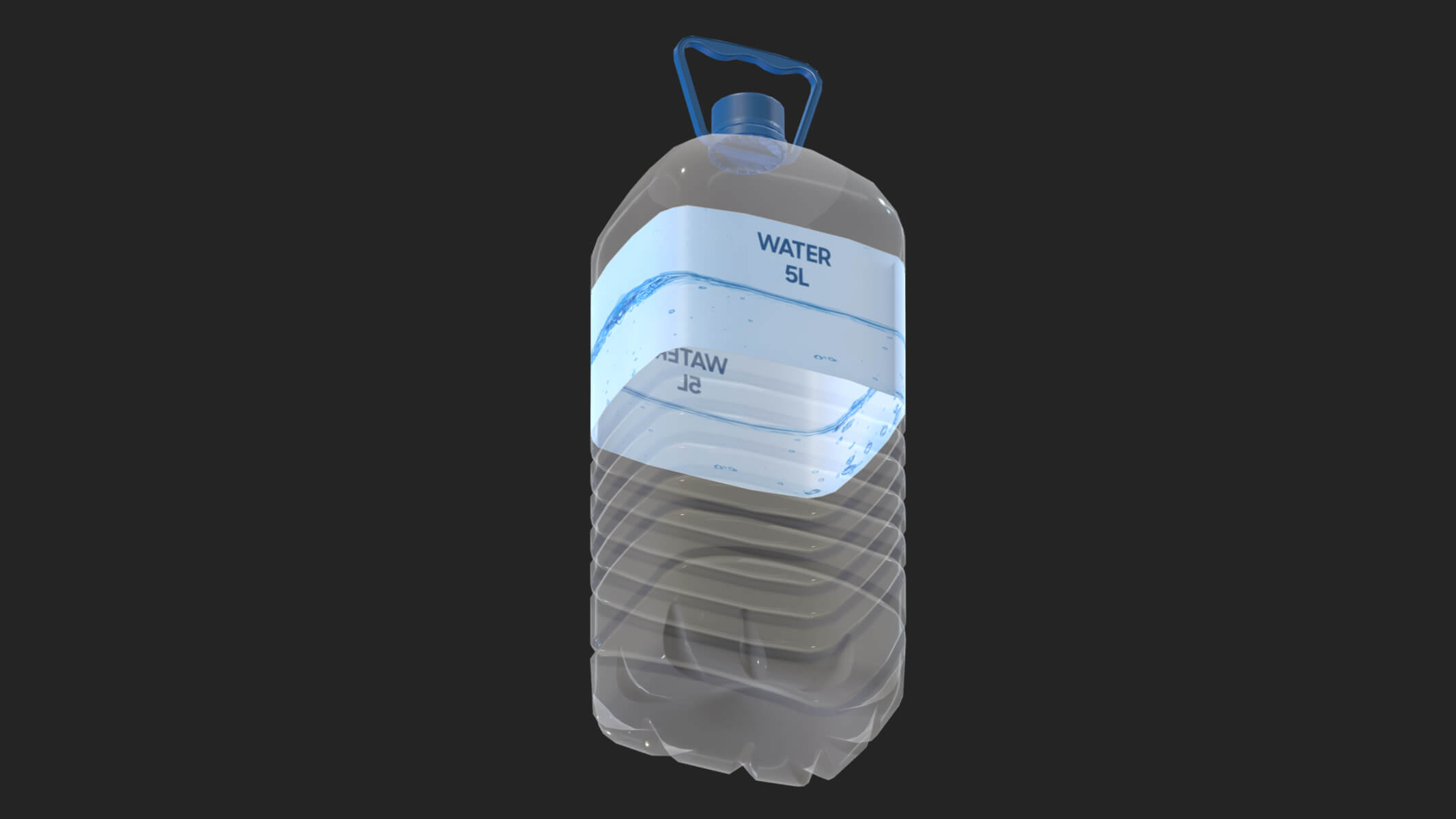 Water Bottle 5L Low Poly - 3D Model by frezzy