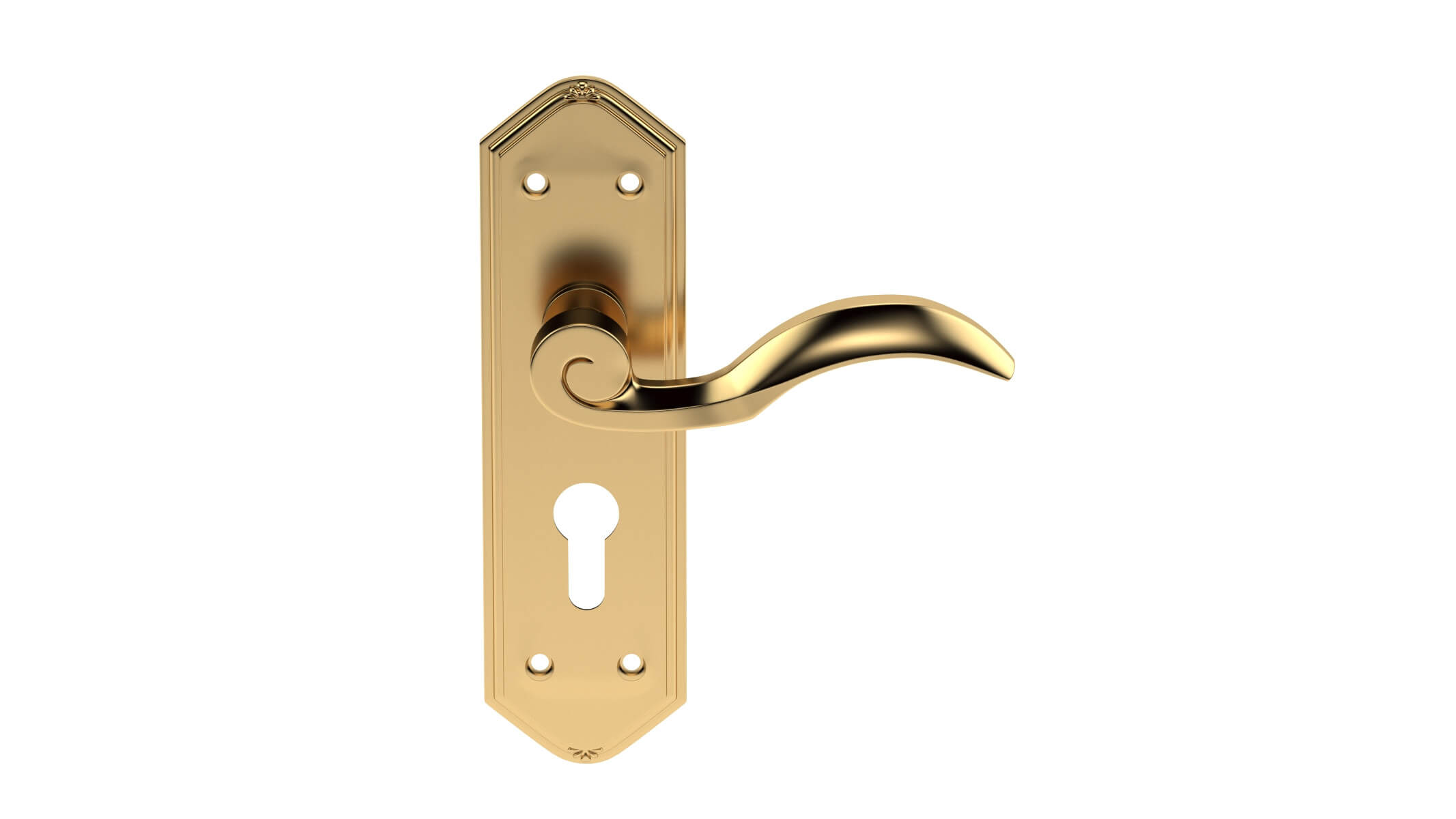 Wentworth Door Handle Brass - 3D Model by frezzy