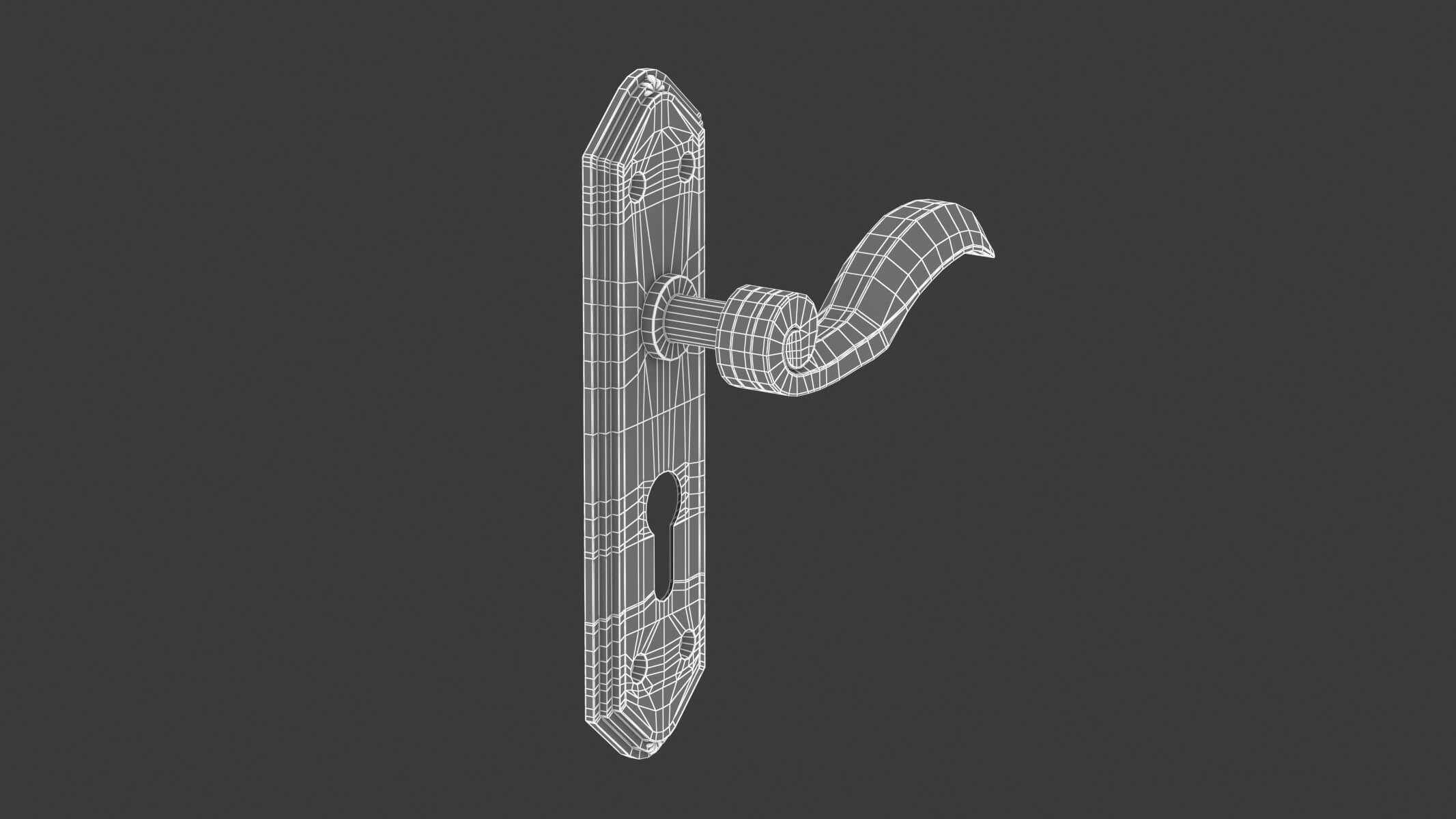 Wentworth Door Handle Brass - 3D Model by frezzy