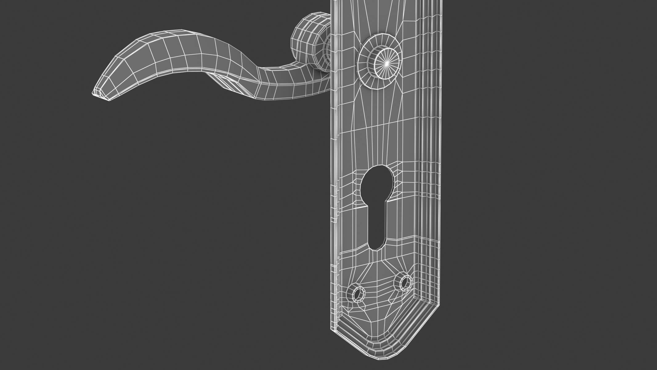 Wentworth Door Handle Brass - 3D Model by frezzy